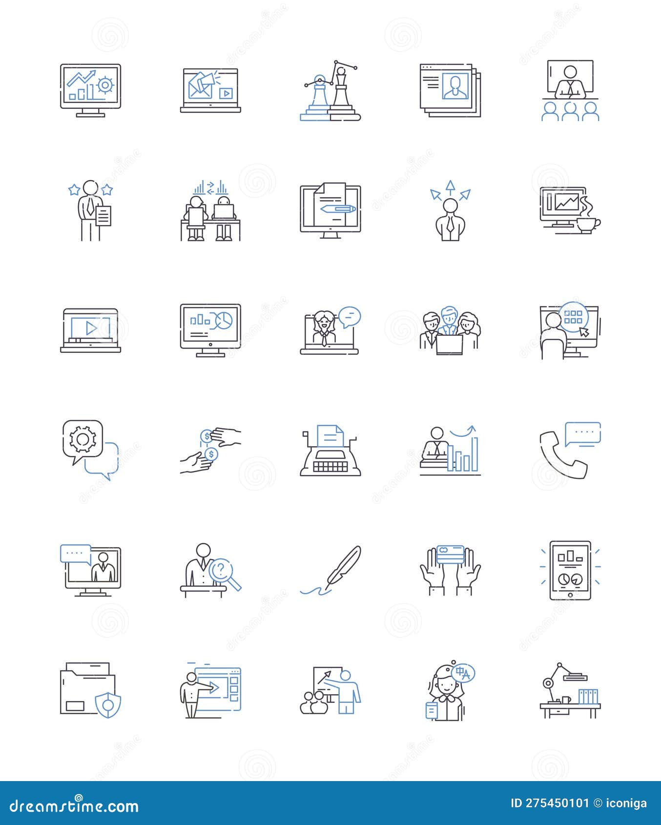 Goal-oriented Focus Line Icons Collection. Ambition, Determination ...