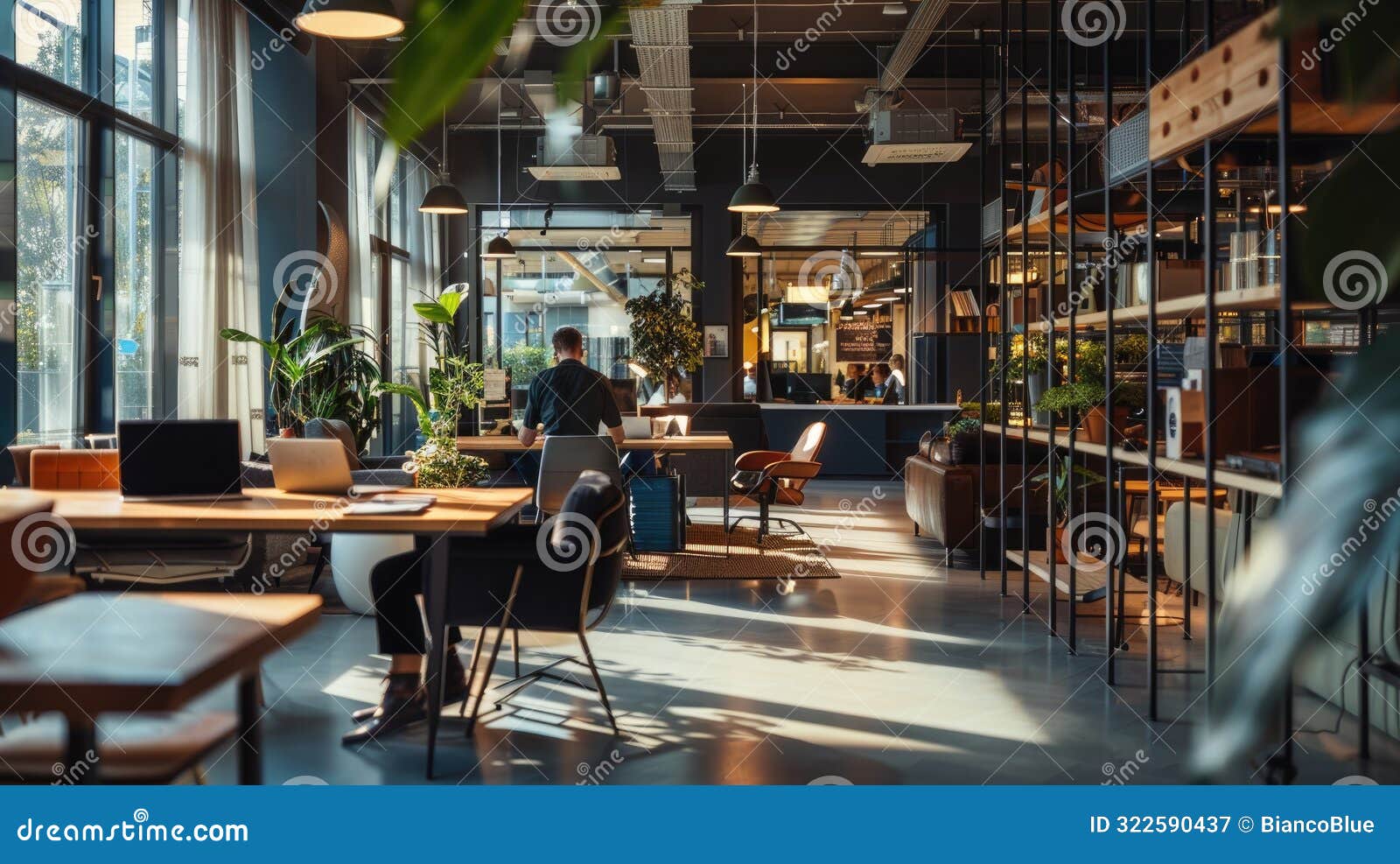 Productive Workspace with Modern Design, Natural Light, and Indoor ...