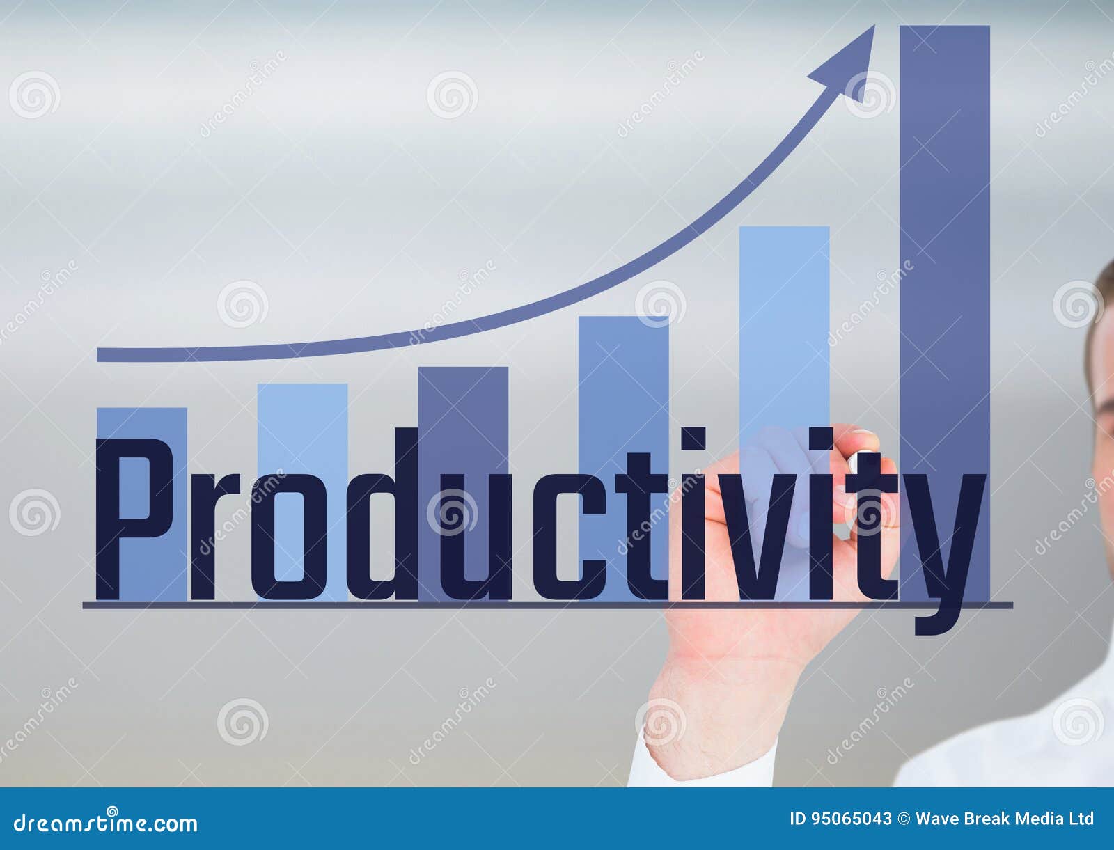 Productivity with Bar Graph. Stock Image - Image of handsome, chart ...