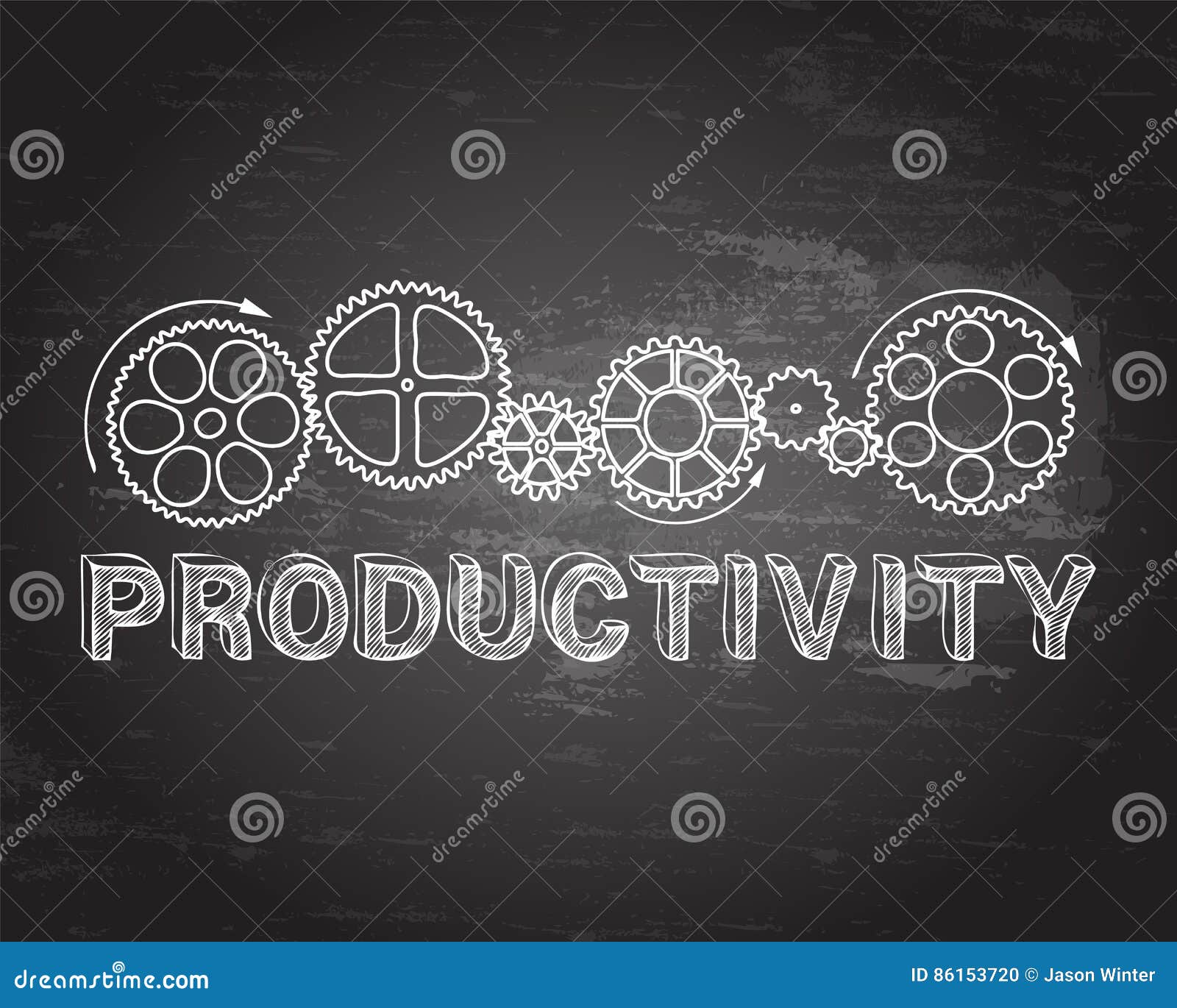 Productivity Blackboard stock vector. Illustration of machine - 86153720