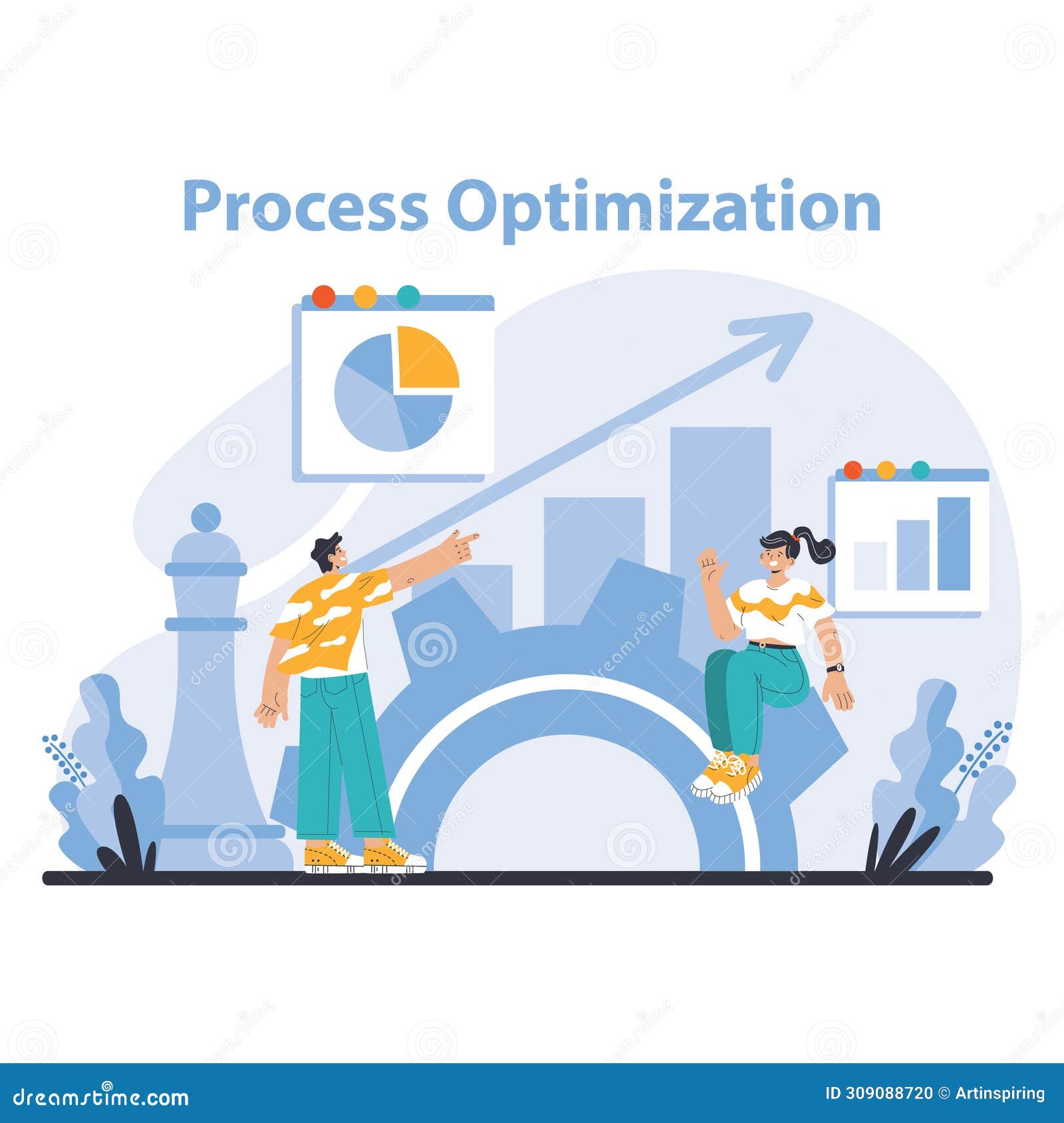 Productivity Boosting Concept. Flat Vector Illustration Stock Vector ...