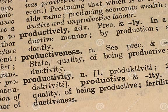 Productivity - Business Word Stock Photo - Image of dictionary, output ...