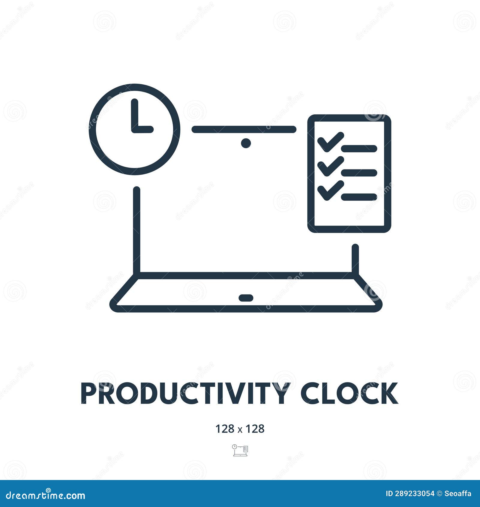 Productivity Clock Icon. Efficiency, Time, Performance. Editable Stroke ...