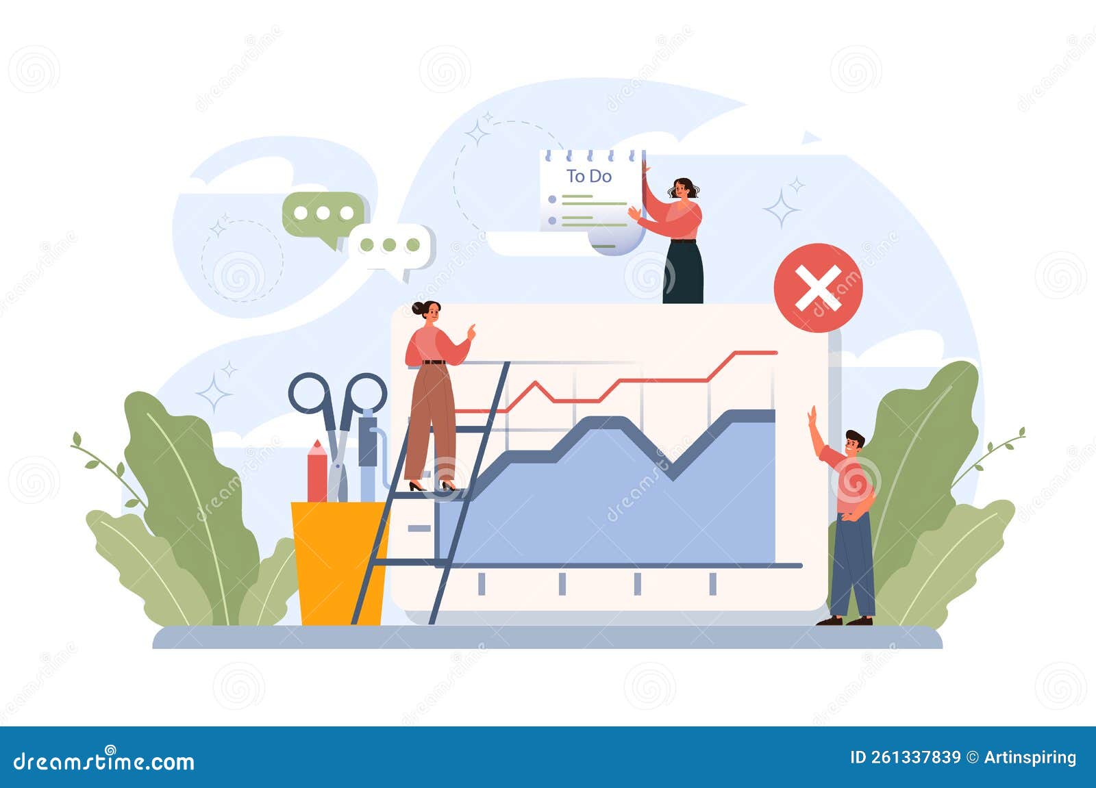 Productivity Concept. Employee Job Performance Efficiency Stock Vector ...