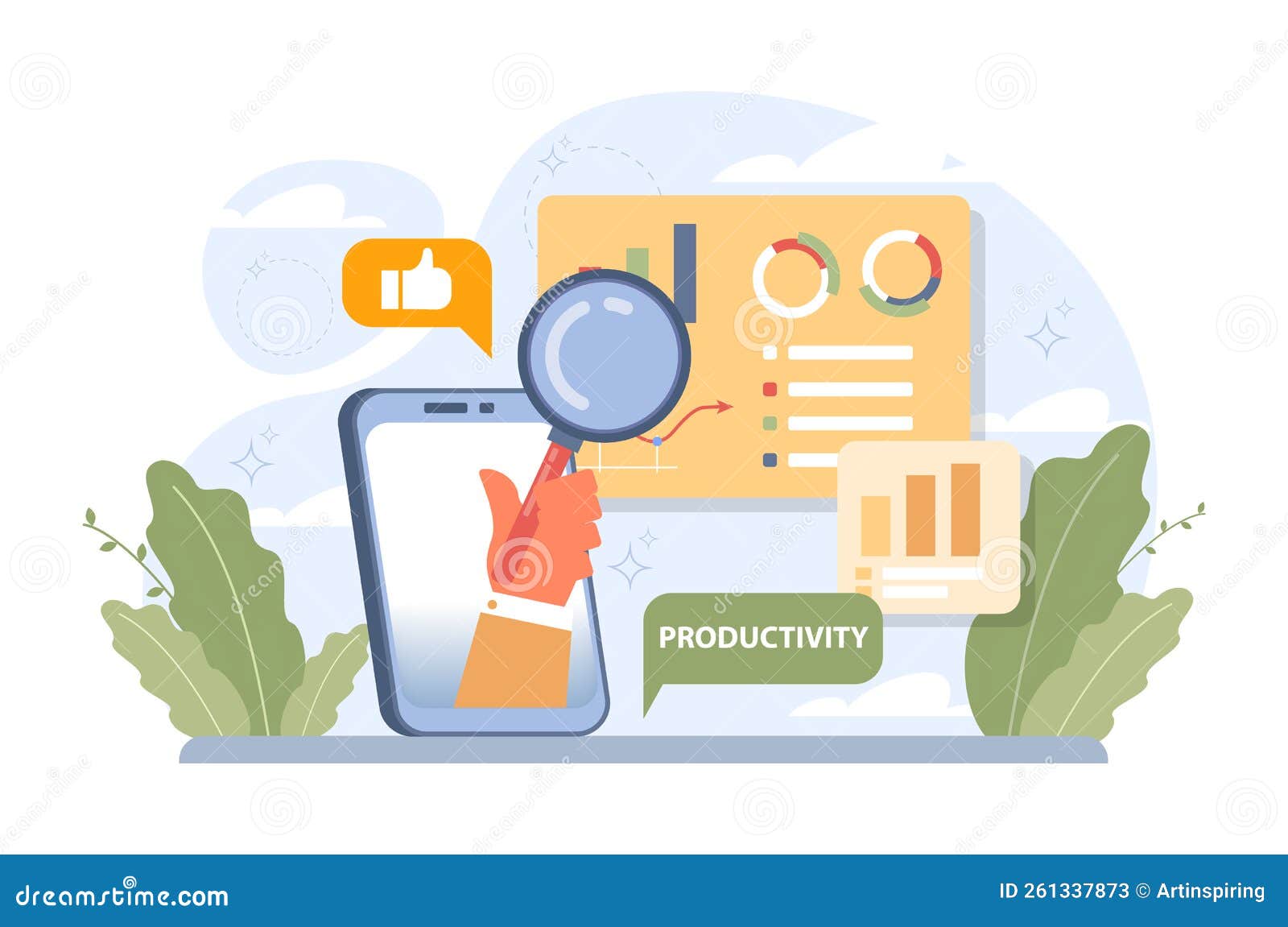 Productivity Concept. Employee Job Performance Efficiency Stock Vector ...