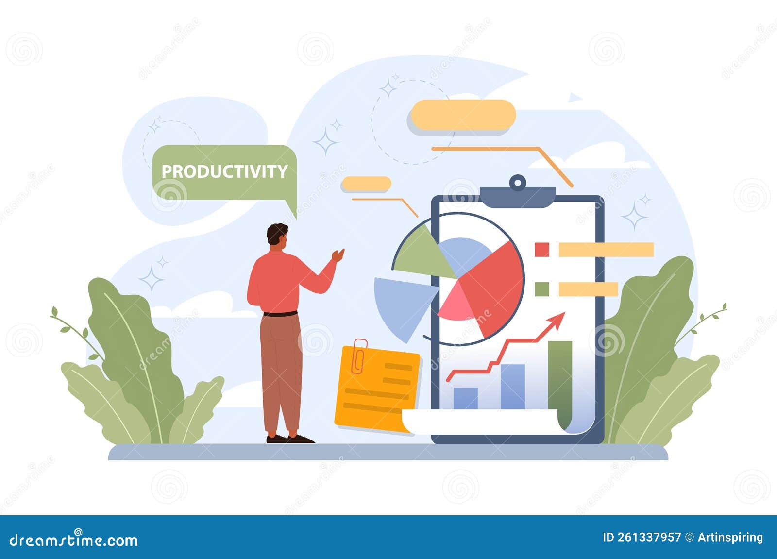 Productivity Concept. Employee Job Performance Efficiency Stock Vector ...
