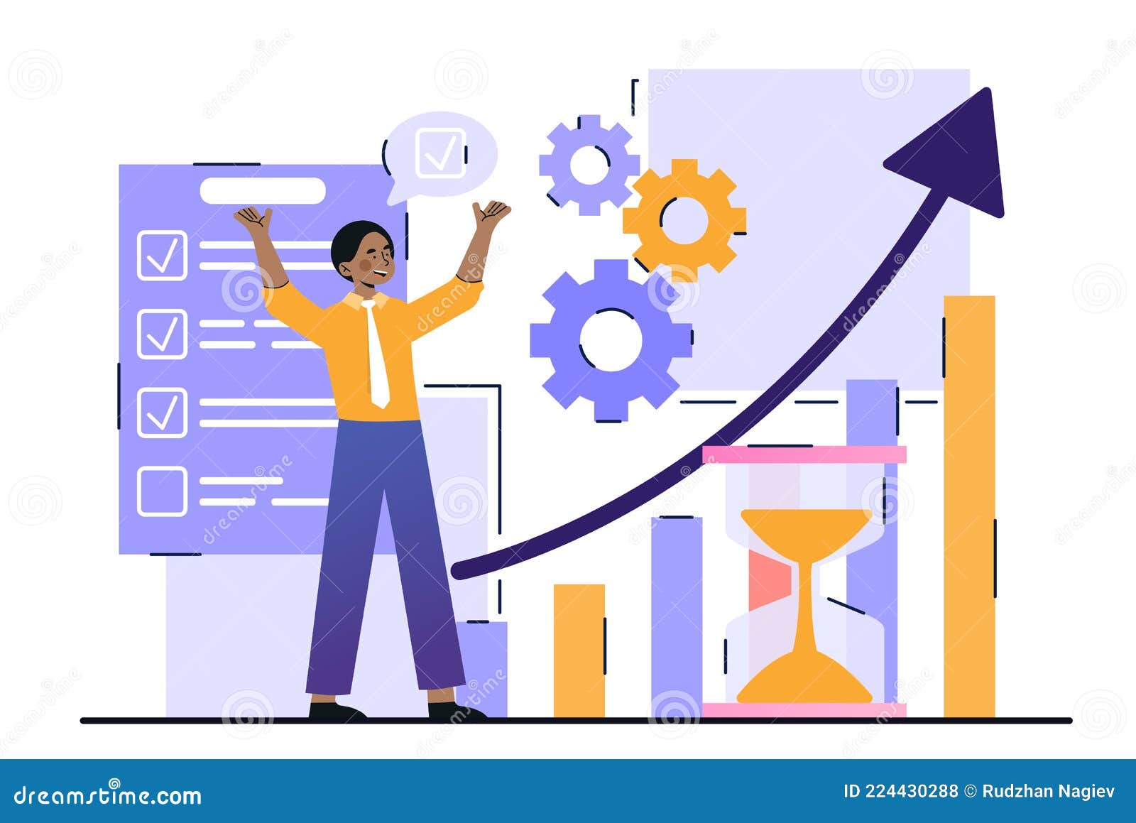 Productivity and Efficiency Growth Concept Stock Vector - Illustration ... Productivity and Efficiency Growth Concept Stock Vector - Illustration ...
