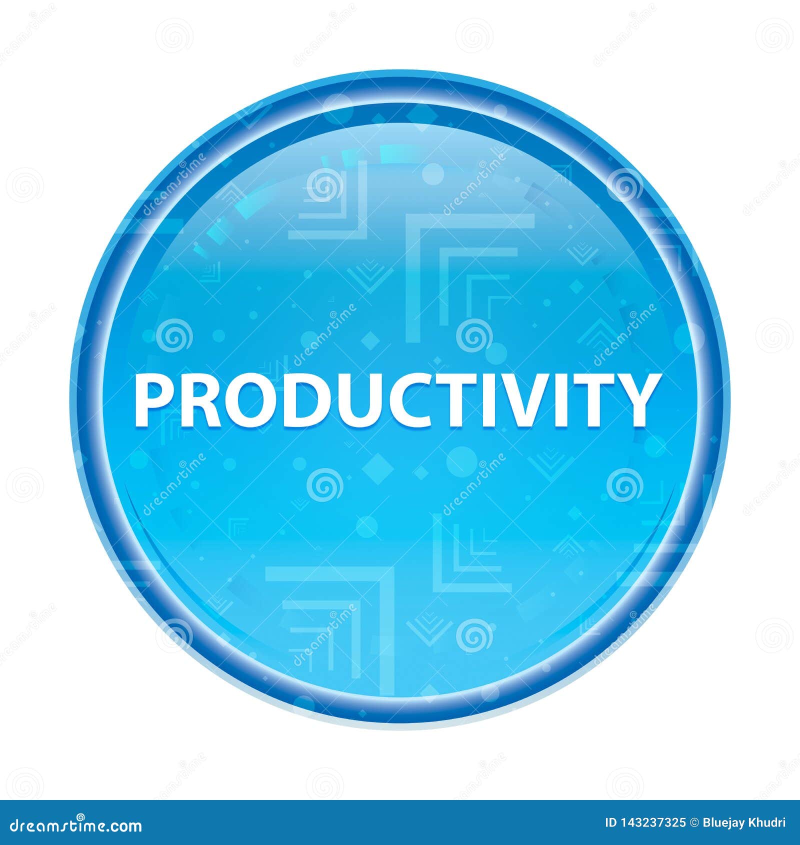 Productivity Floral Blue Round Button Stock Illustration - Illustration ...