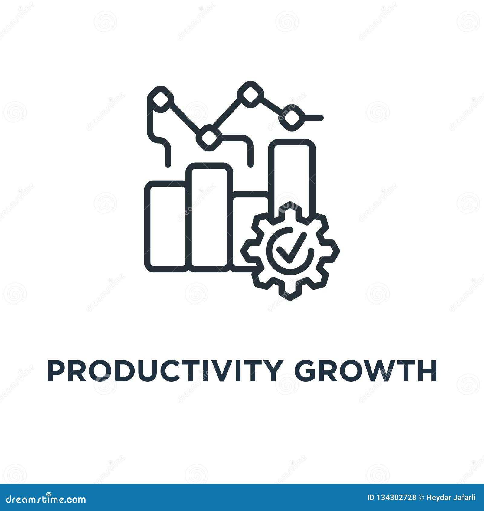 Productivity Growth Icon. Linear Concept Symbol Design, Vector I Stock ...