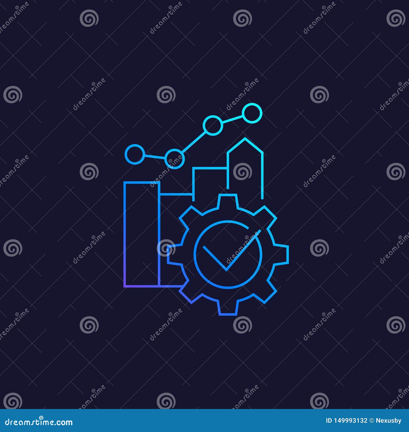 Productivity Growth Icon. Linear Concept Symbol Design, Vector I ...