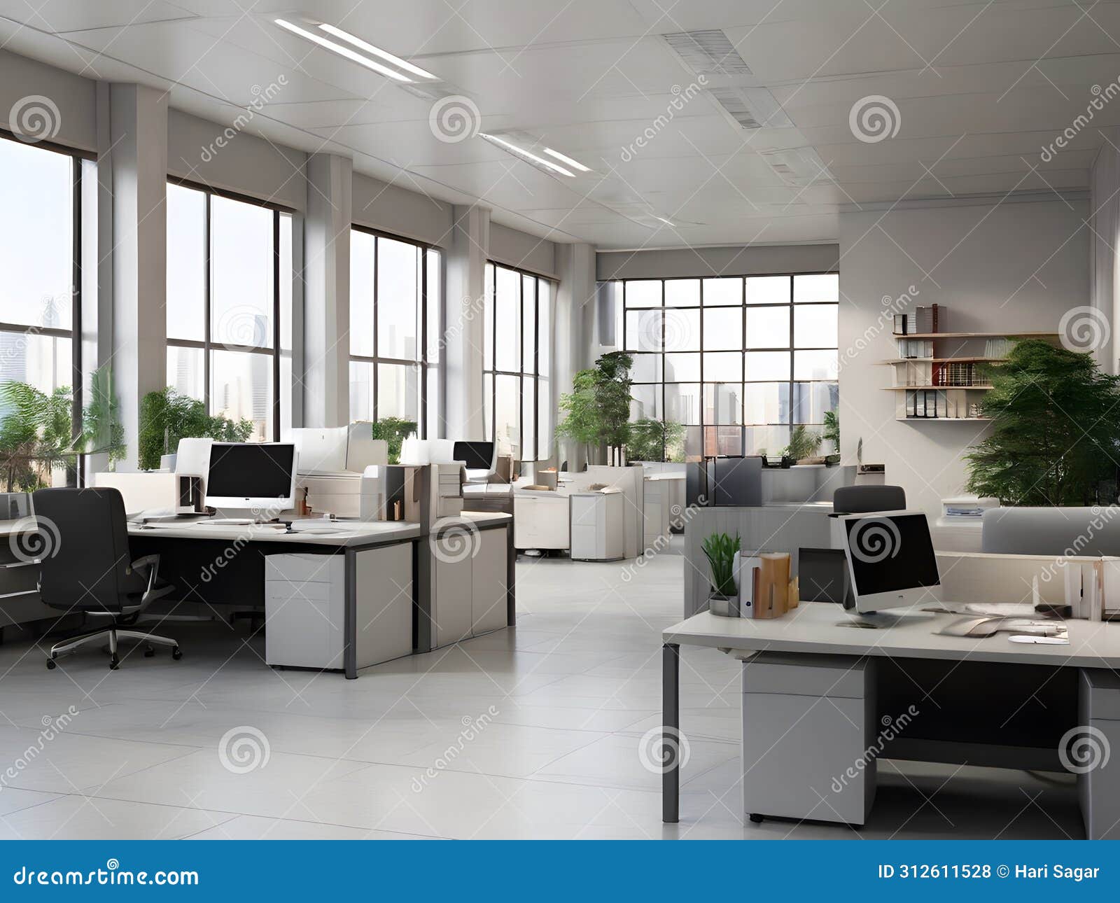 Productivity Hub: Inside the Modern Office Space Stock Photo - Image of ...