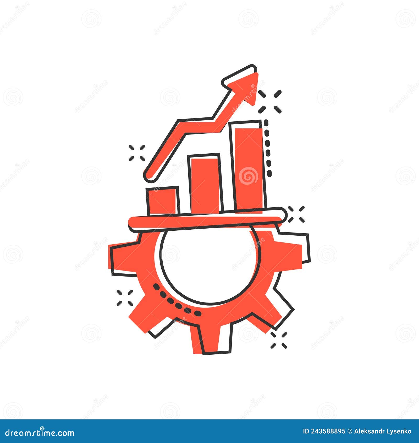 Productivity Icon in Comic Style. Process Strategy Cartoon Vector ...