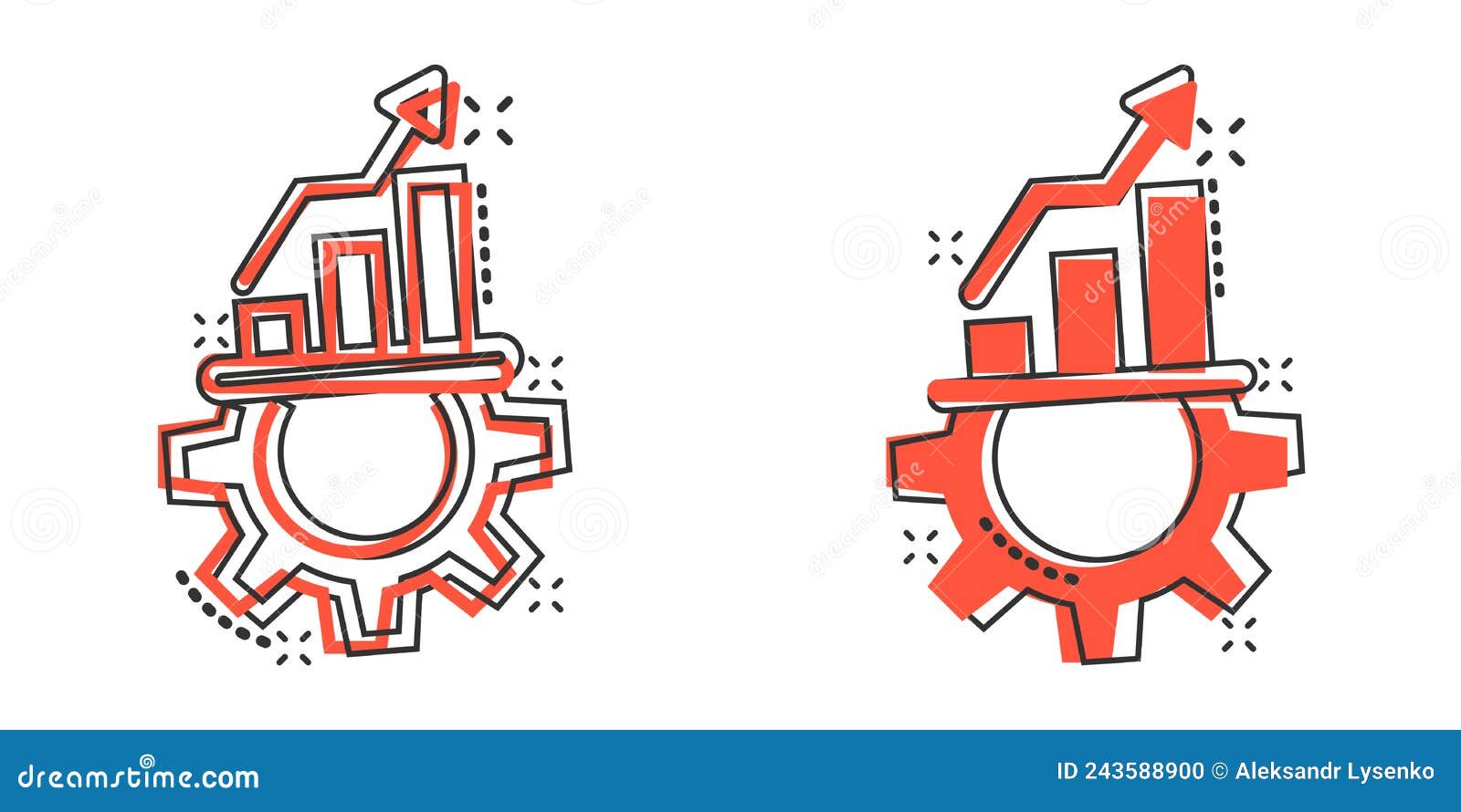 Productivity Icon in Comic Style. Process Strategy Cartoon Vector ...