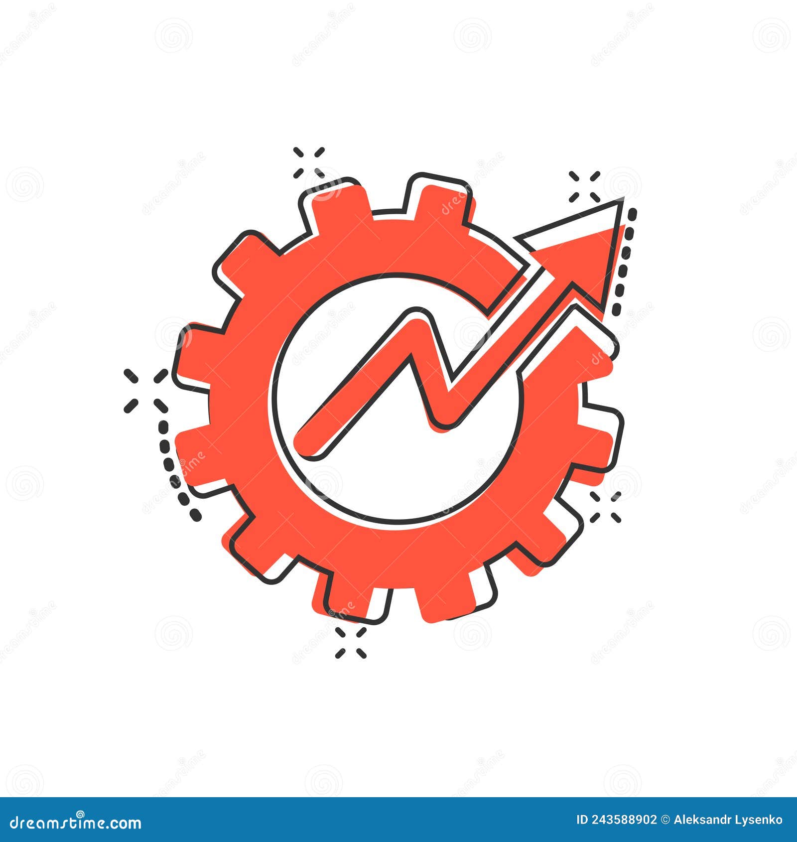 Productivity Icon in Comic Style. Process Strategy Cartoon Vector ...