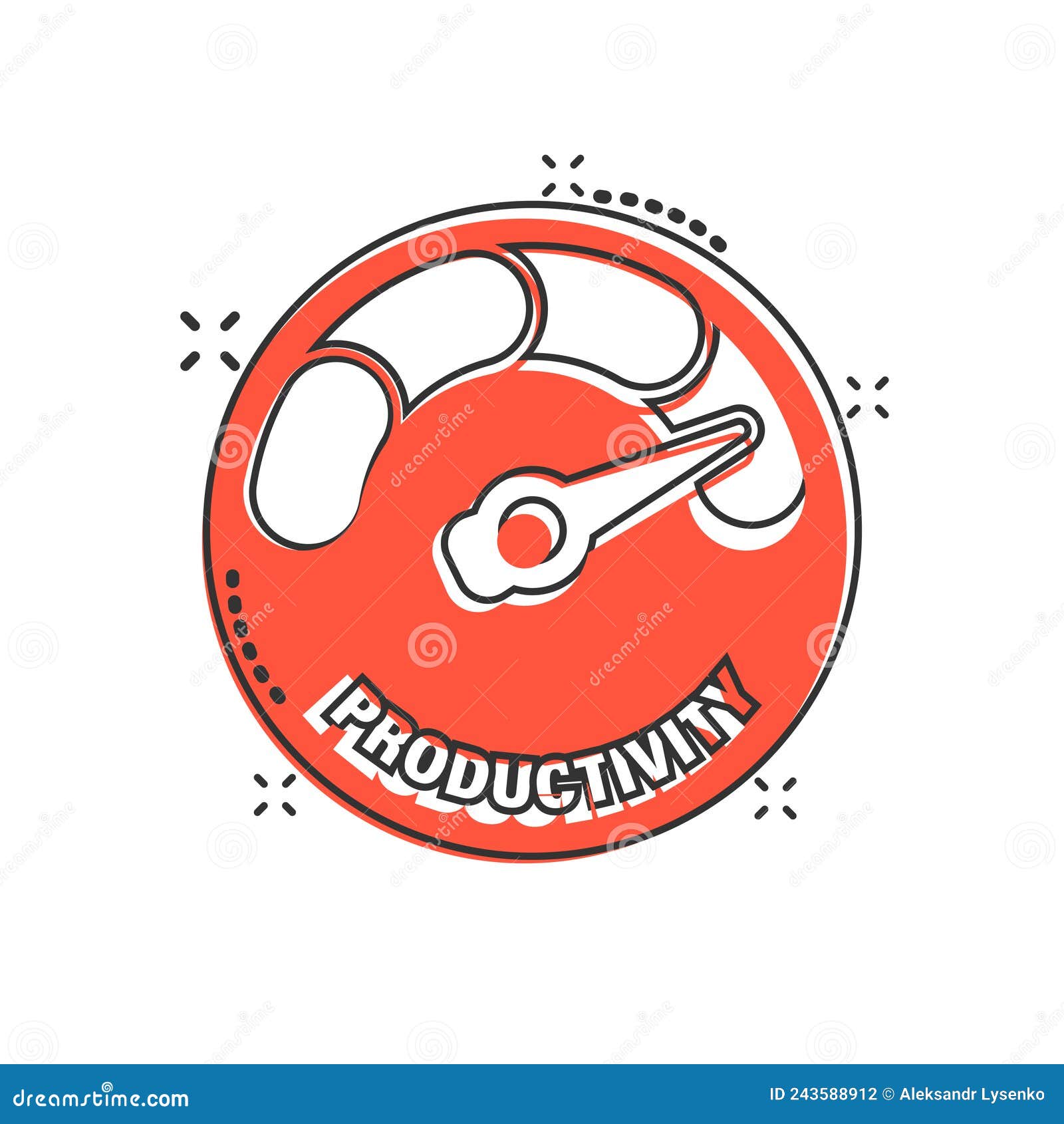 Productivity Icon in Comic Style. Process Strategy Cartoon Vector ...