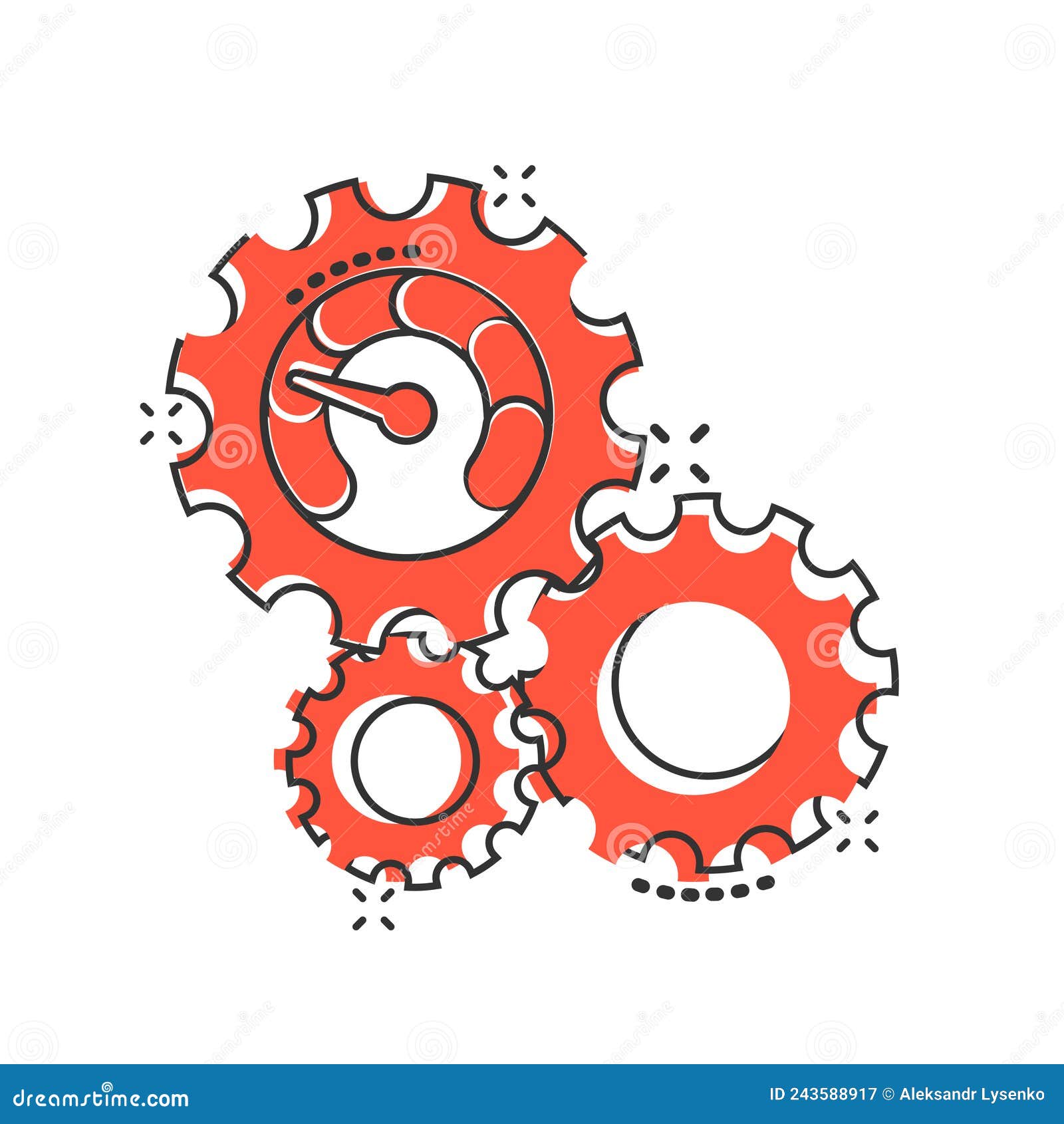 Productivity Icon in Comic Style. Process Strategy Cartoon Vector ...