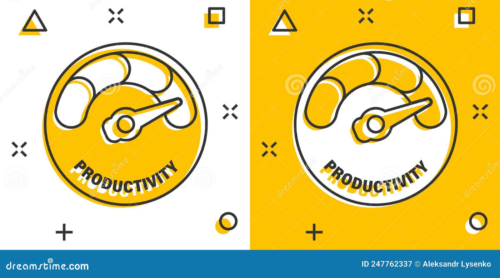 Productivity Icon in Comic Style. Process Strategy Cartoon Vector ...