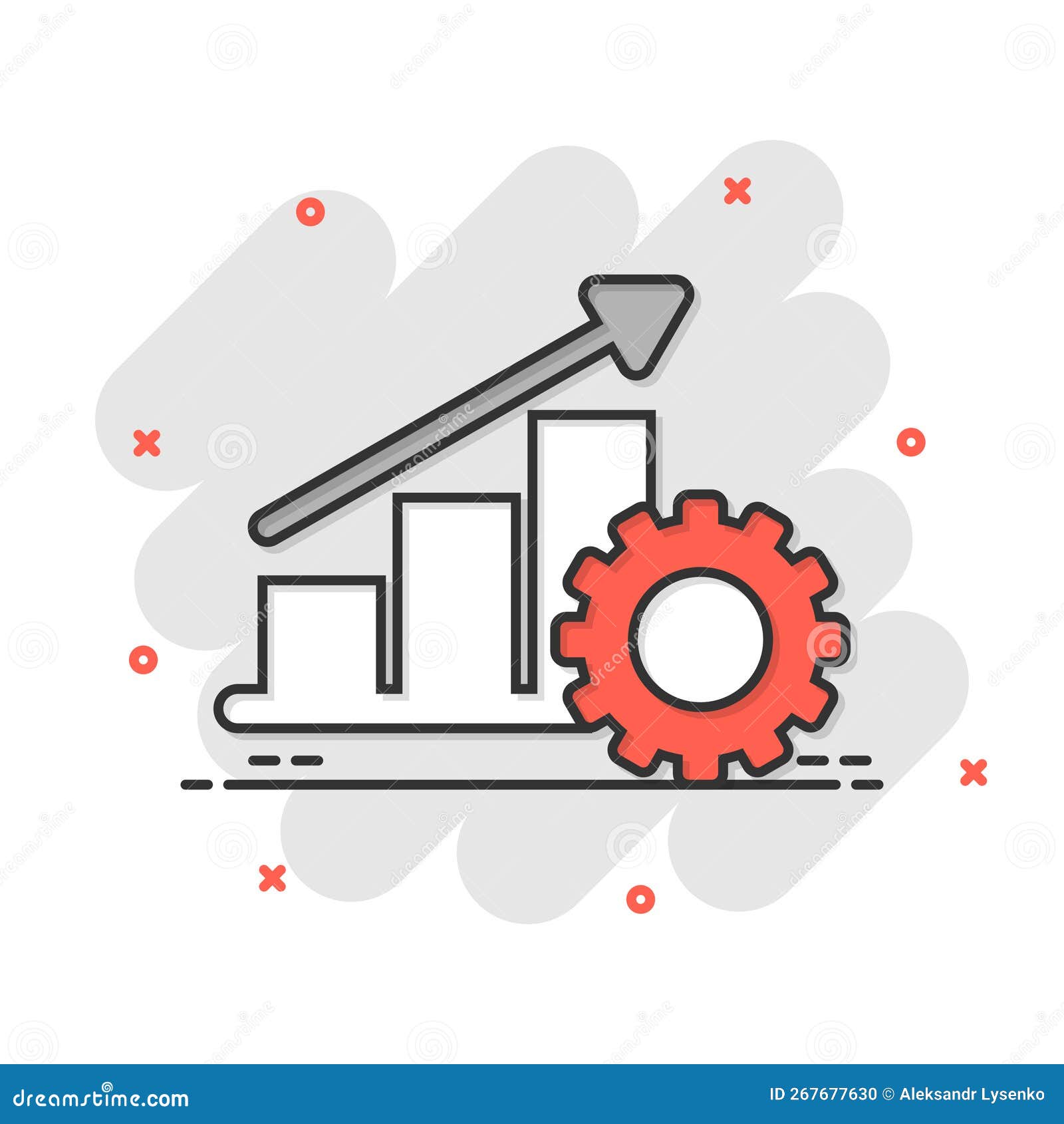 Productivity Icon in Comic Style. Process Strategy Cartoon Vector ...