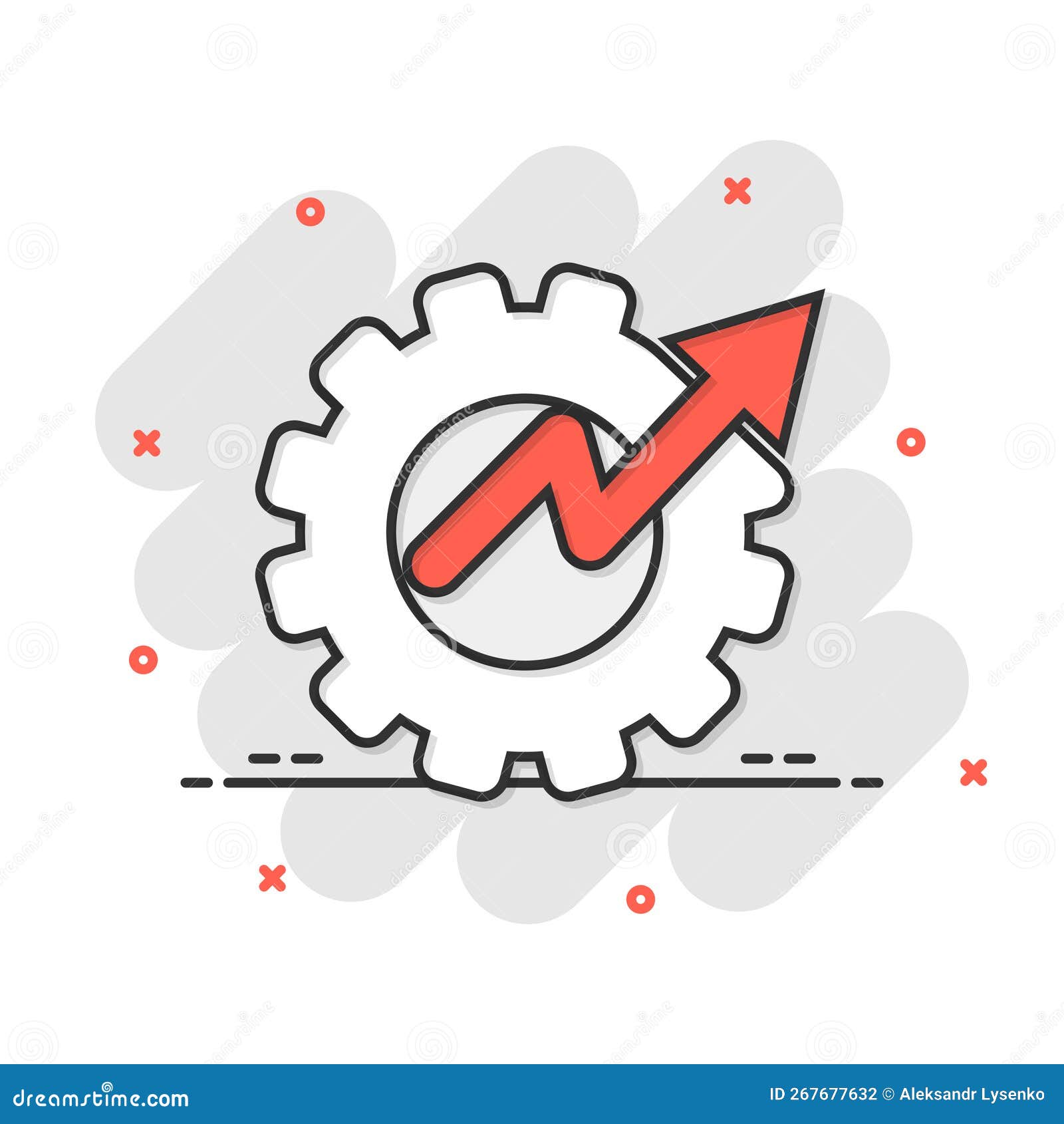 Productivity Icon in Comic Style. Process Strategy Cartoon Vector ...