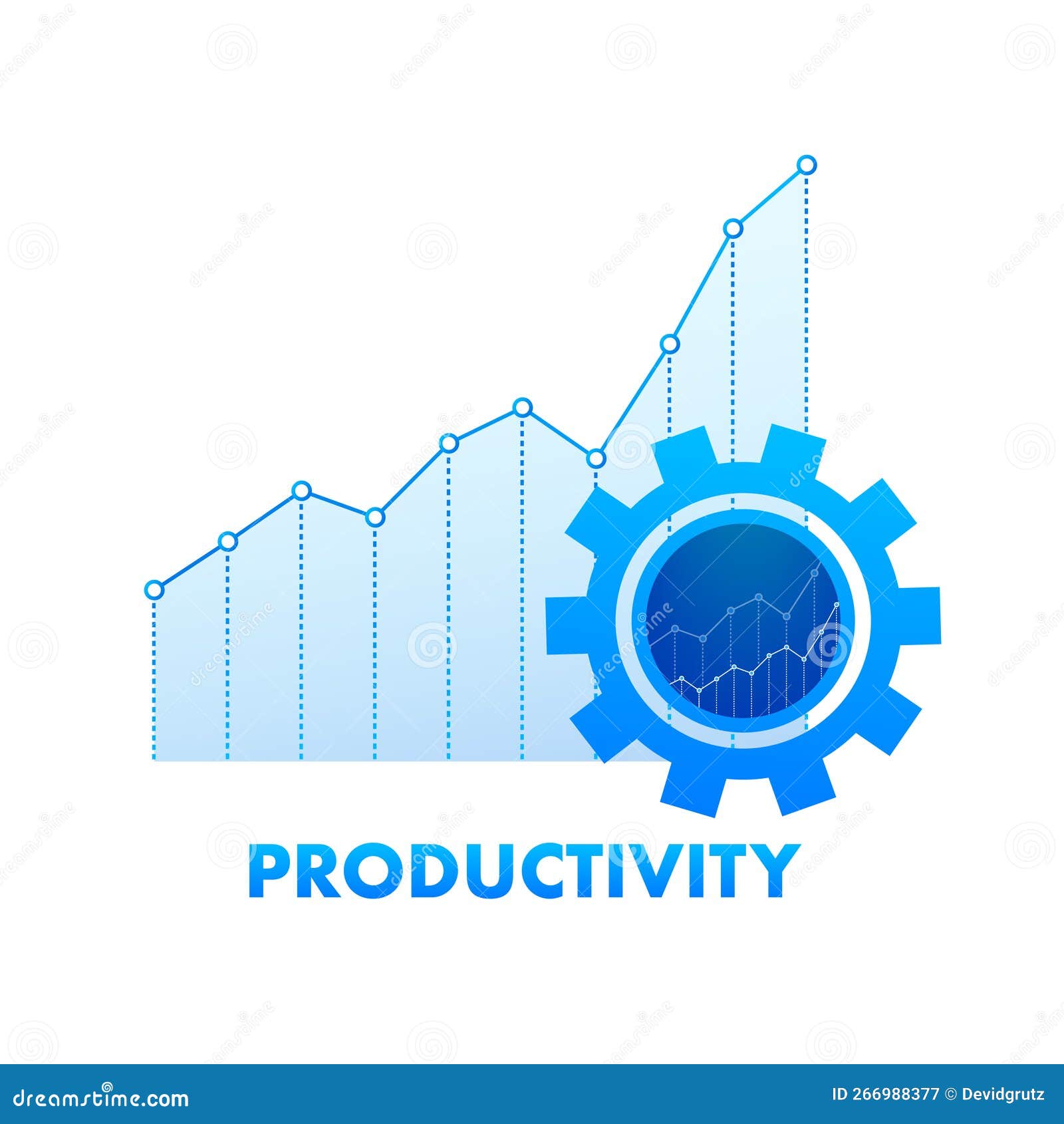 Productivity Icon, Process Strategy. Growing Graph. Vector Stock ...
