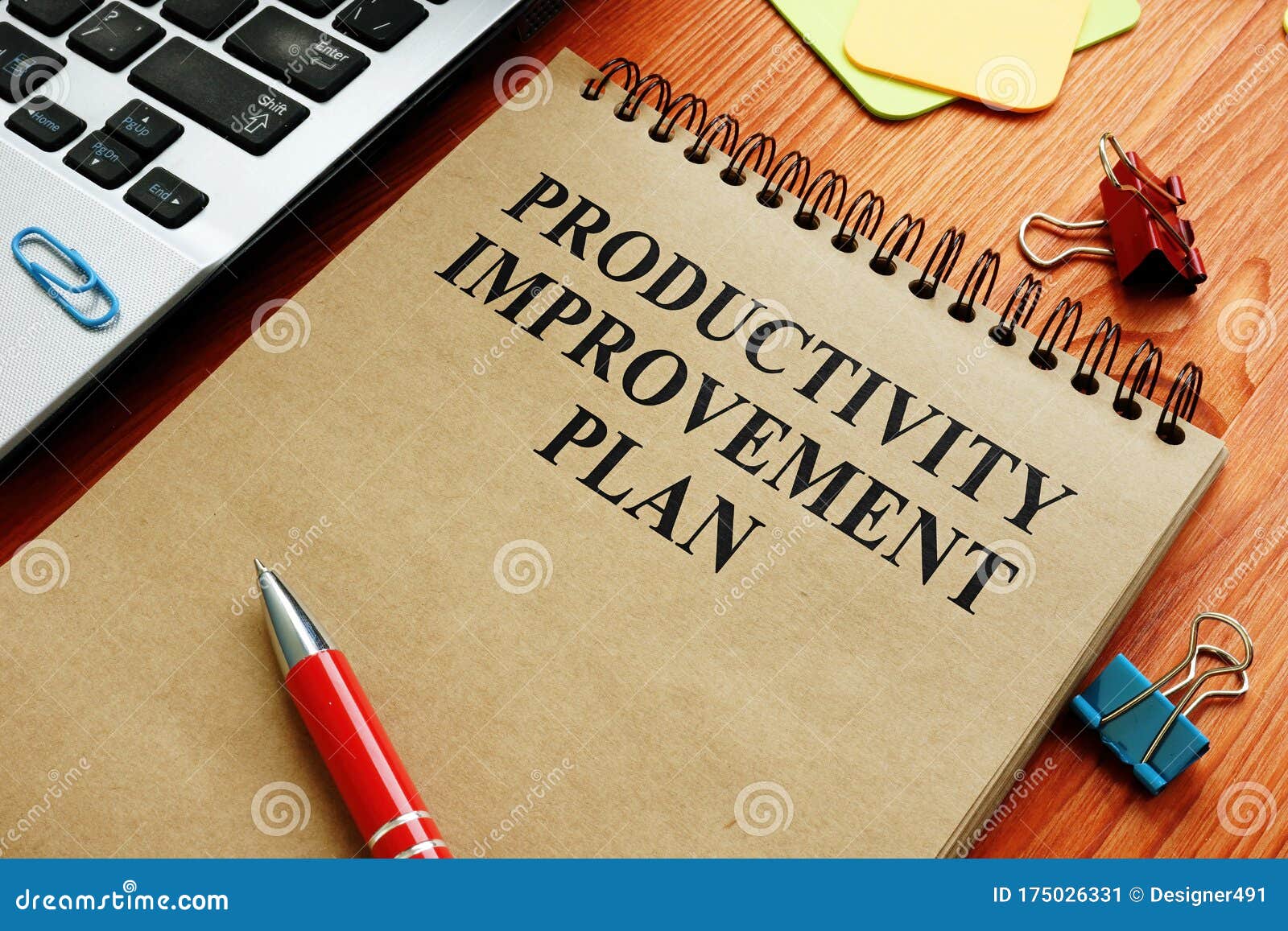 Productivity Improvement Plan Near Laptop. Stock Image - Image of ...