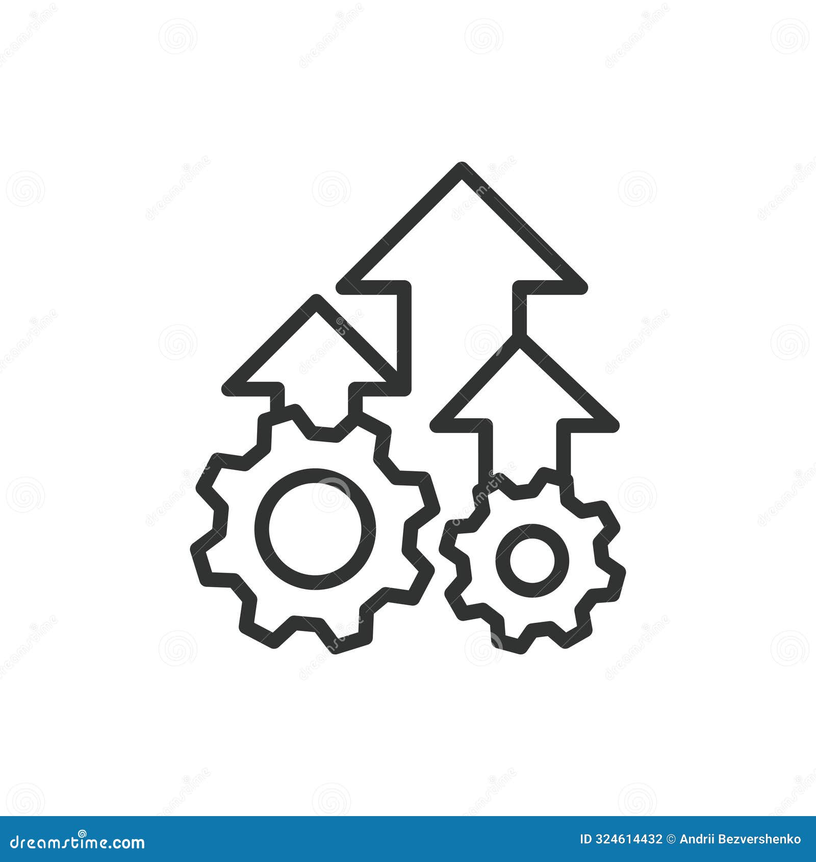 Productivity, in Line Design. Productivity, Efficiency, Time Management ...