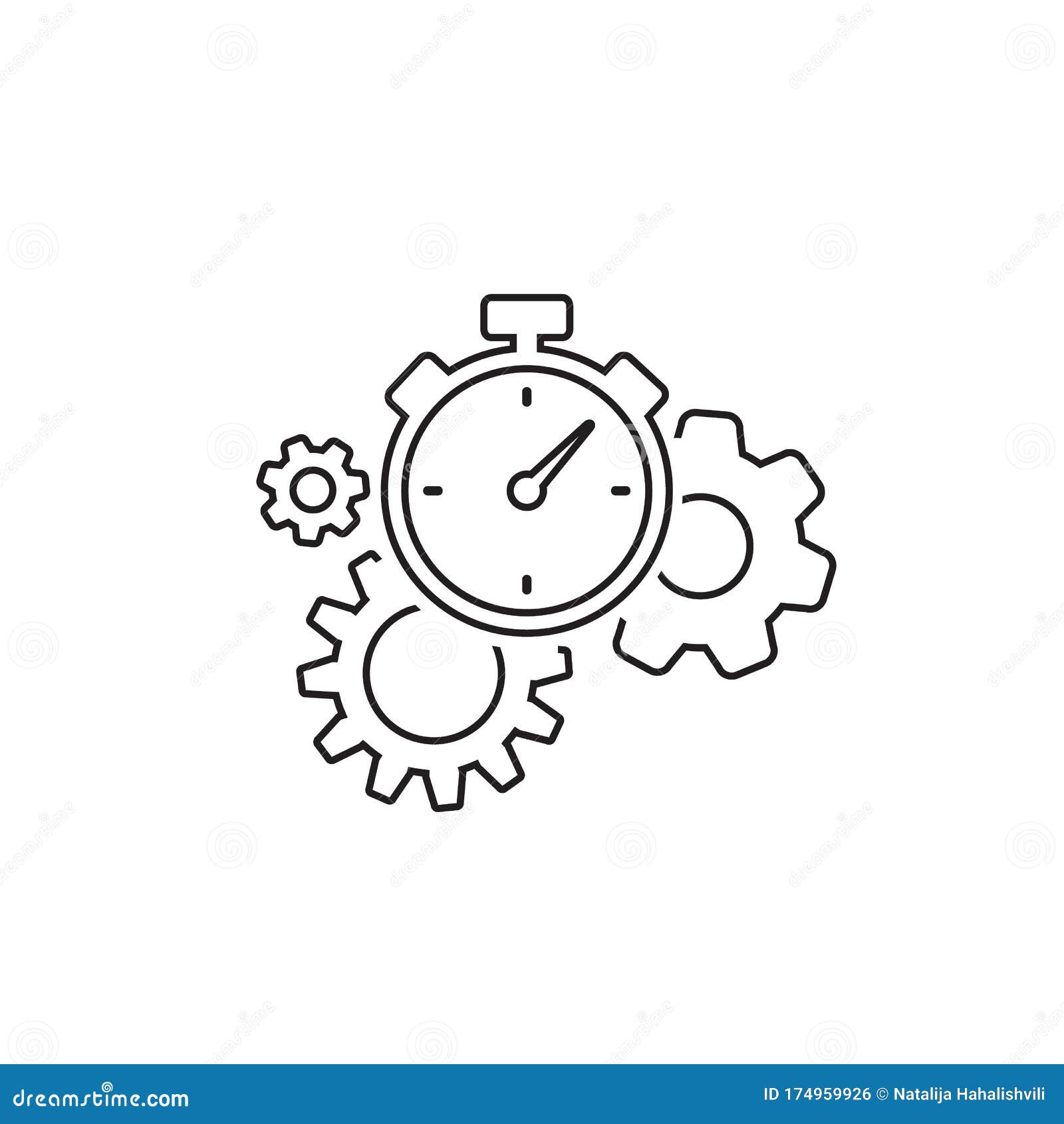 Productivity Line Icon on White. Vector Flat Stock Vector ...