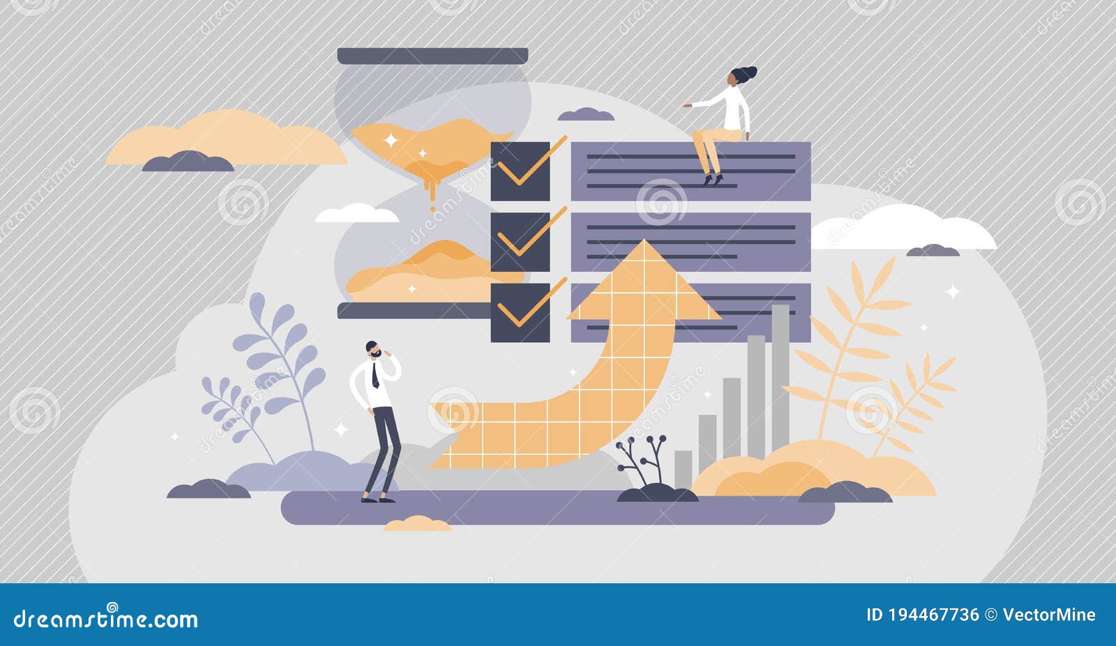 Productivity Management With To-do List And Task Strategy Tiny Person ...