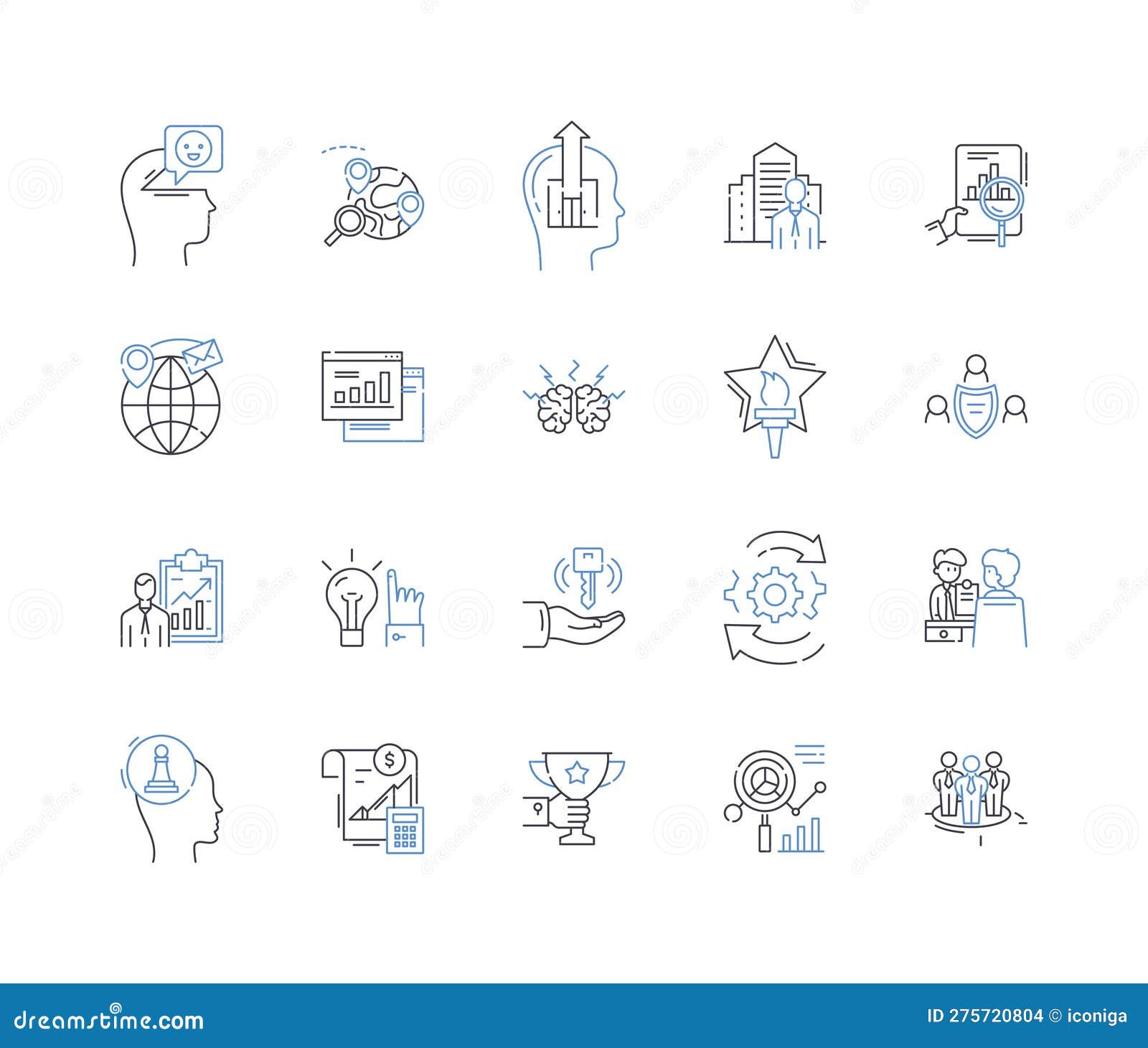Productivity Metrics Line Icons Collection. Efficiency, Effectiveness ...
