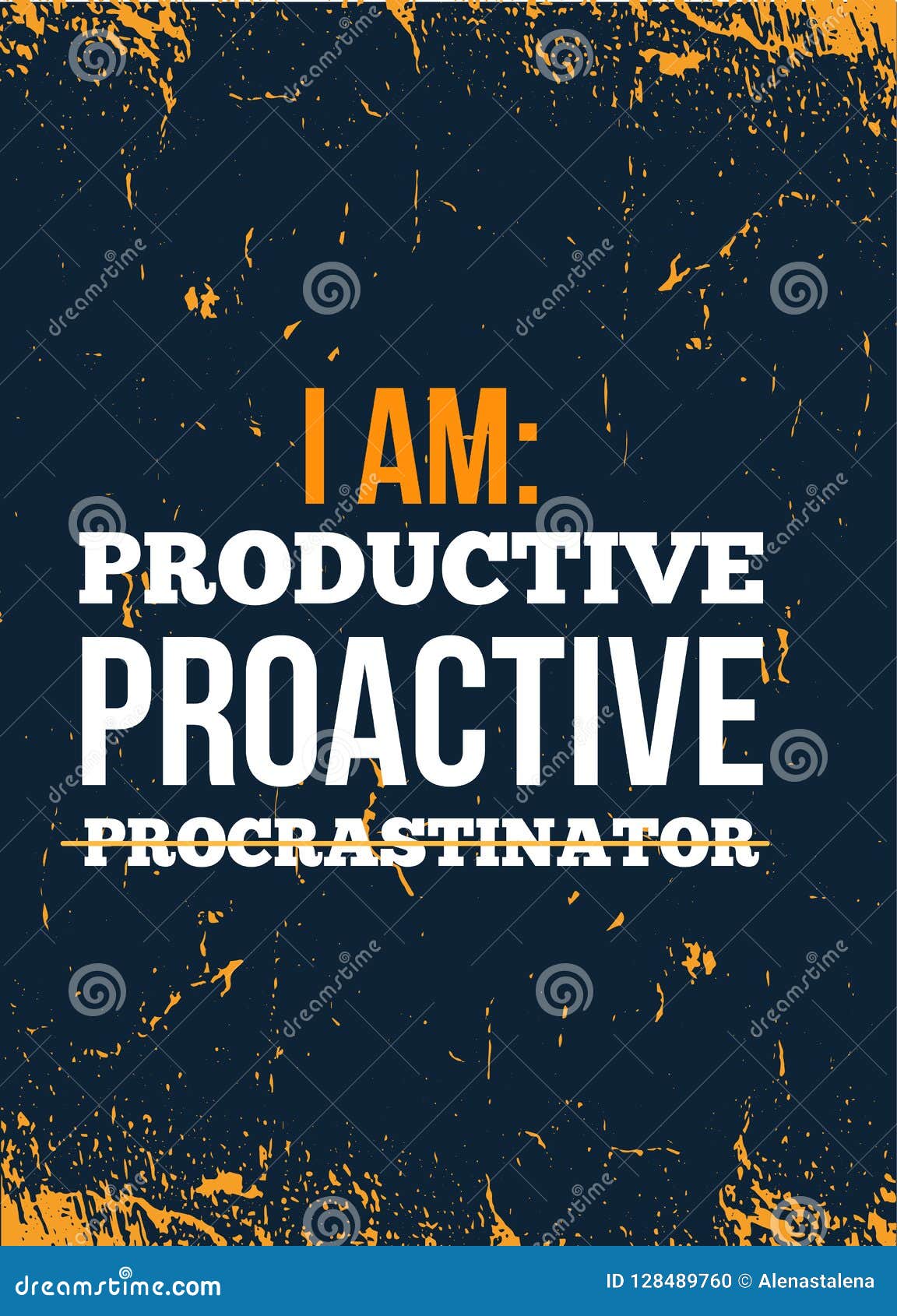 Productivity Motivational Poster on Grunge Background Stock Vector ...