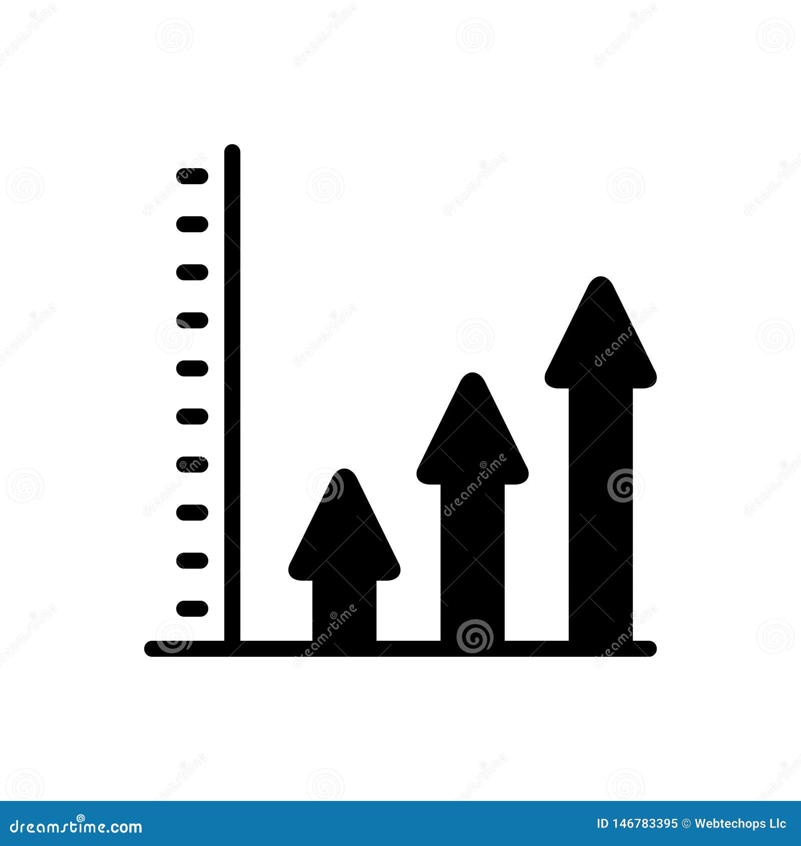 Black Solid Icon for Productivity, Boost and Increase Stock Vector ...