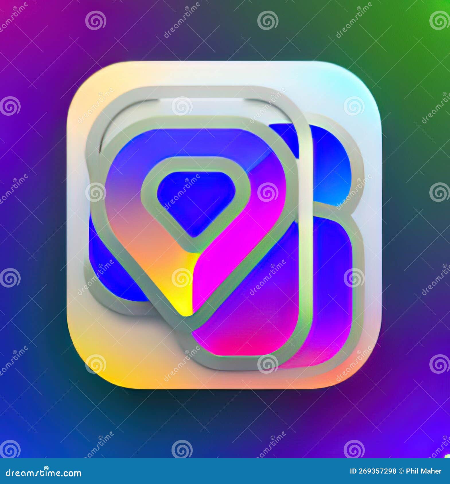 Productivity Software App Style Icon. Generative AI. Stock Illustration ...