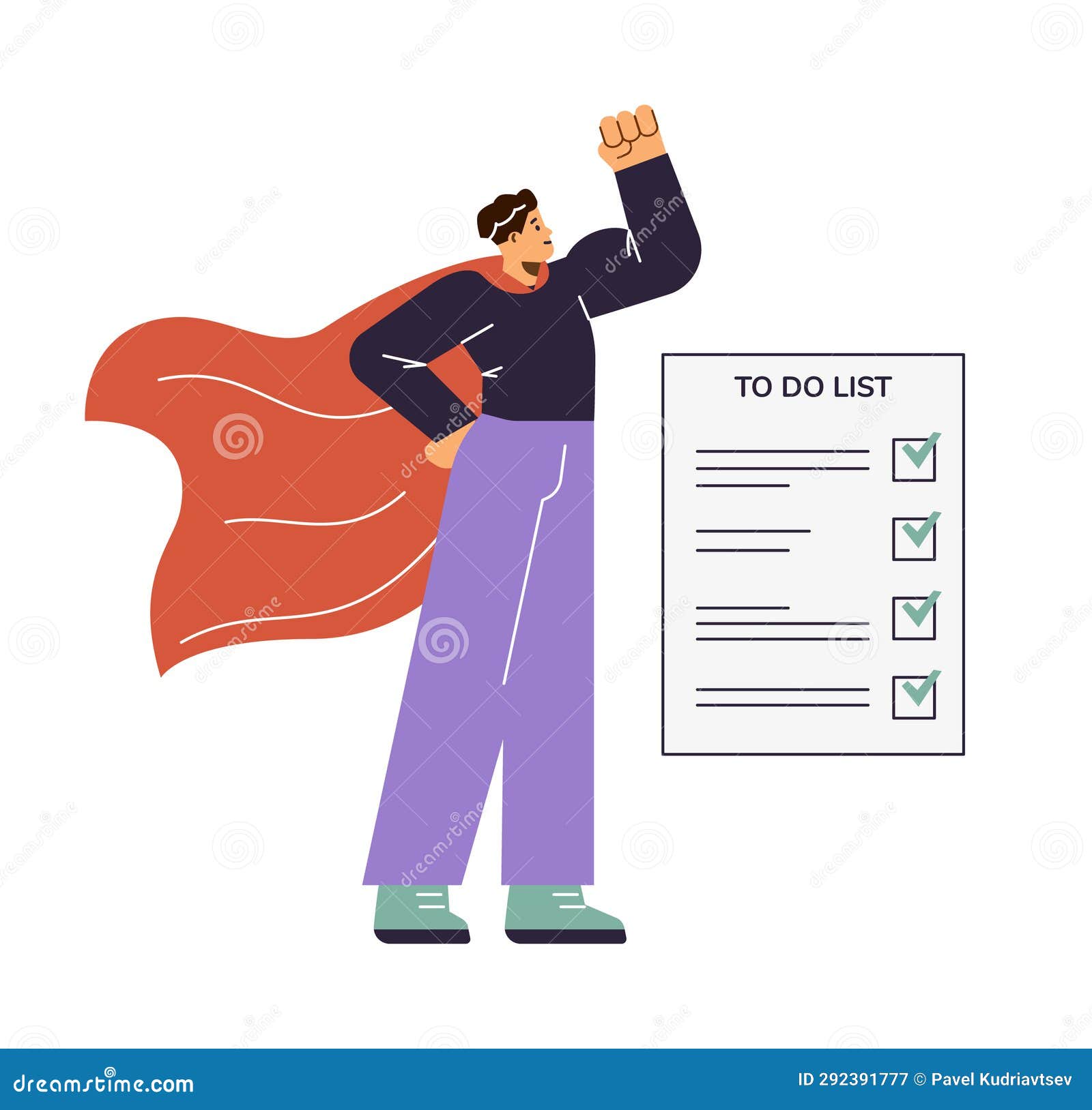 Productivity Superman Posing, Vector Clipboard Task Management To Do ...