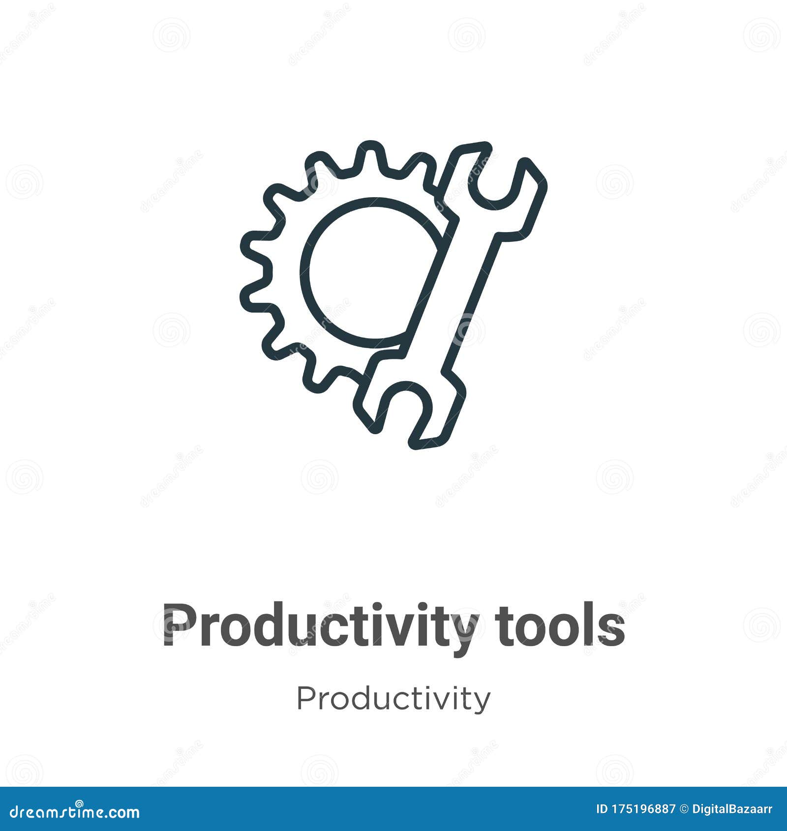 Productivity Tools Outline Vector Icon. Thin Line Black Productivity ...