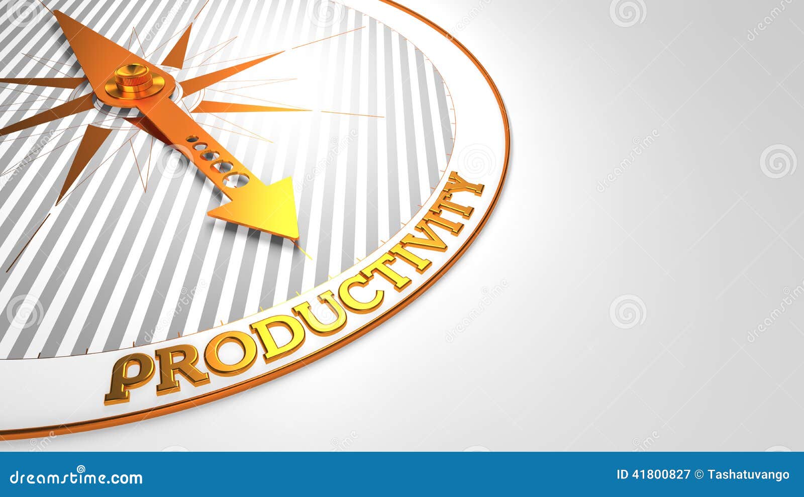 Productivity on White with Golden Compass. Stock Illustration ...