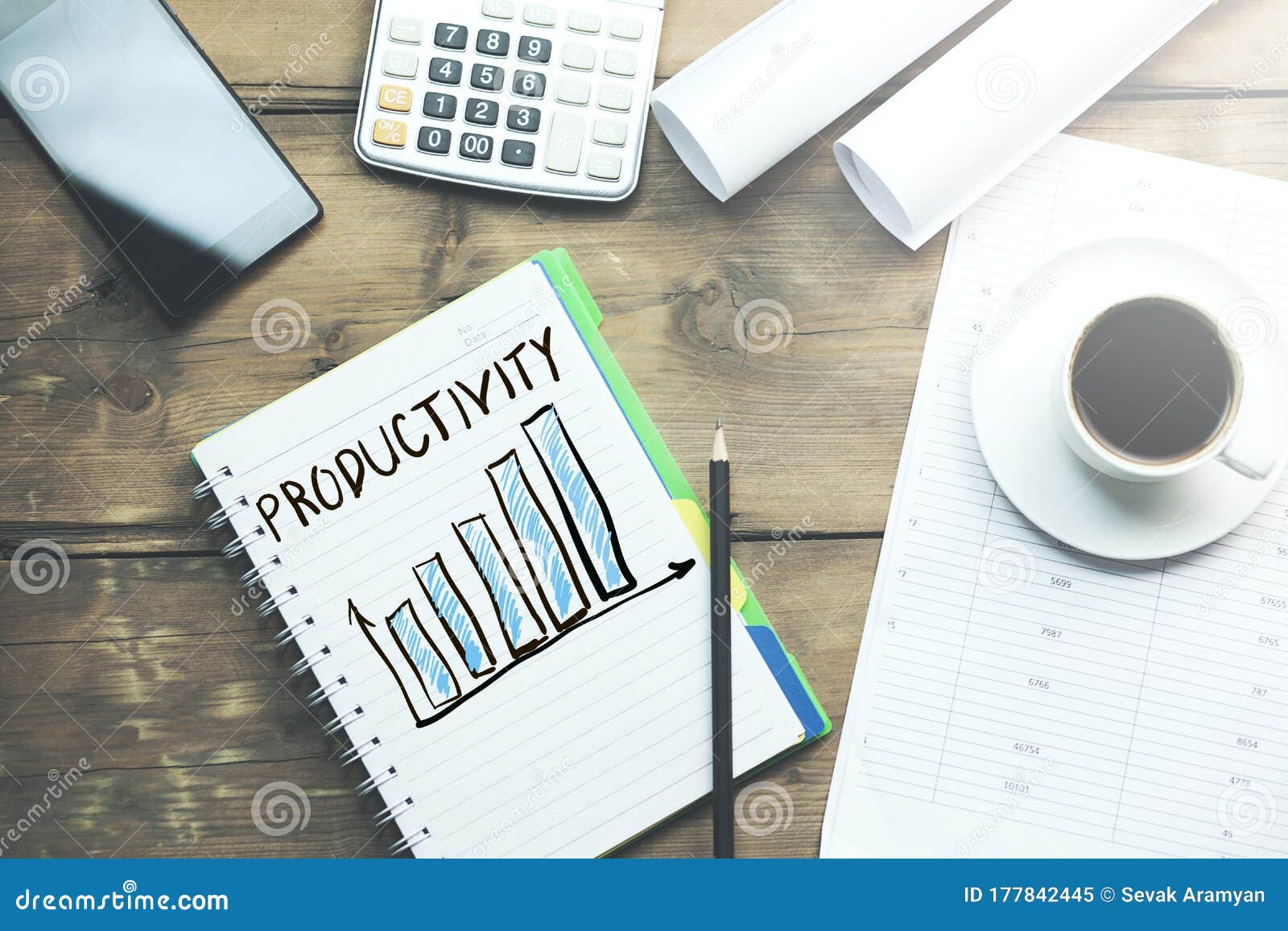 Productivity word on page stock image. Image of goal - 177842445