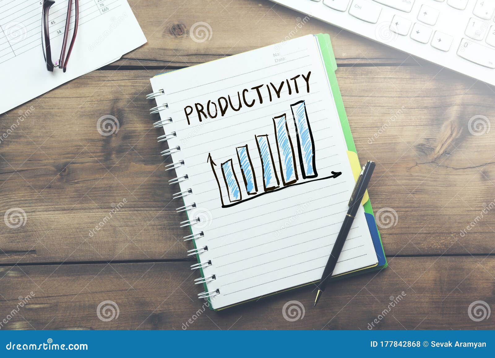 Productivity Word on Paper with Keyboard Stock Photo - Image of ...