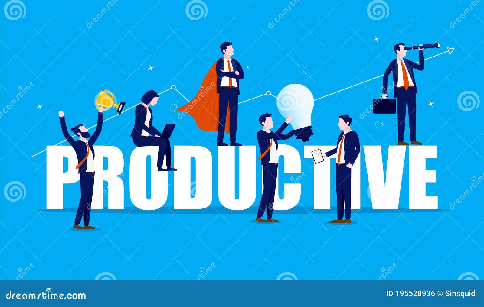 Productive Teamwork - a Team of Businesspeople Working on a Big Word ...