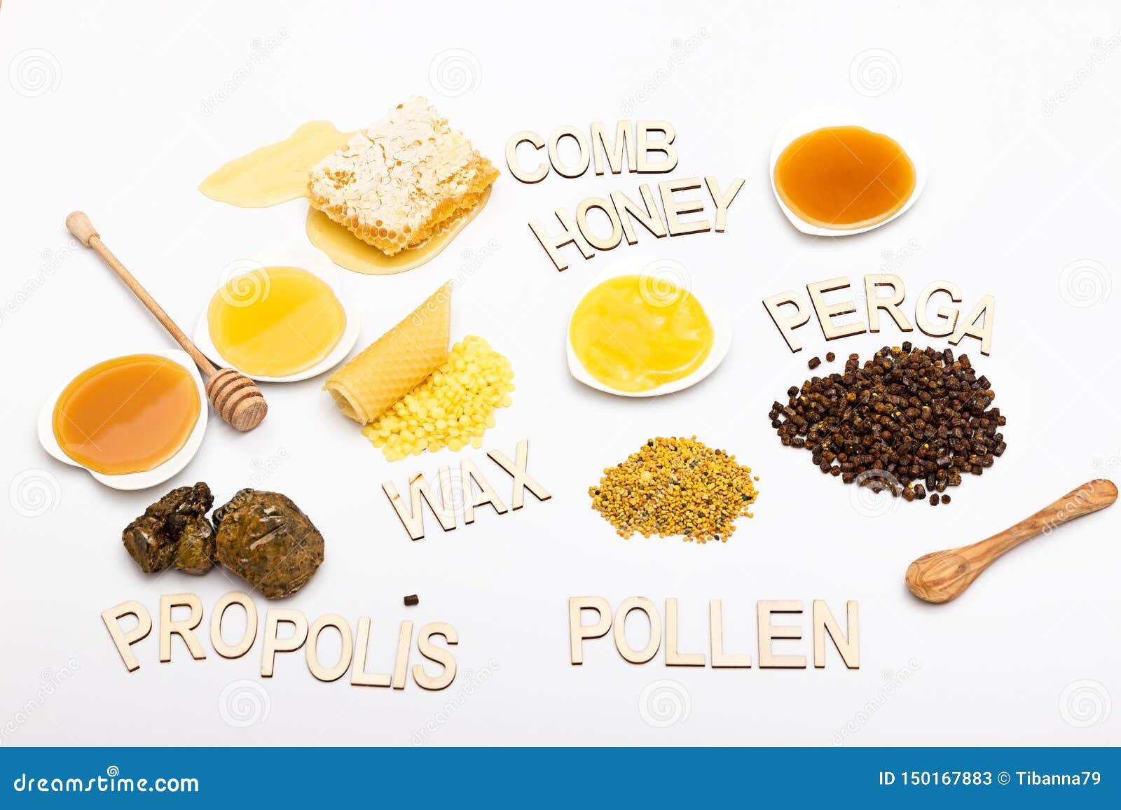 Products of honey bees stock image. Image of blossom - 150167883
