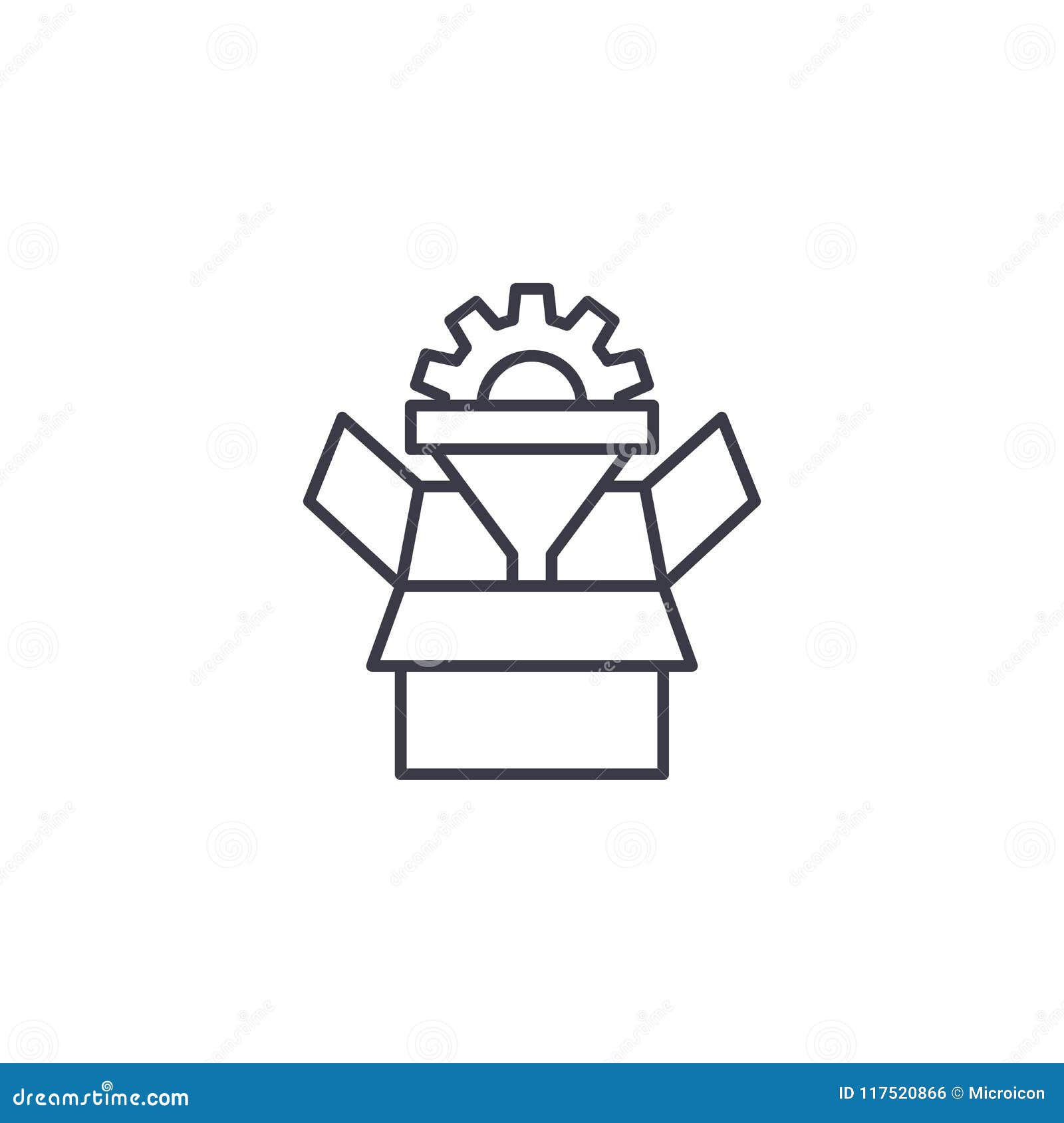 Products Processing Linear Icon Concept. Products Processing Line ...