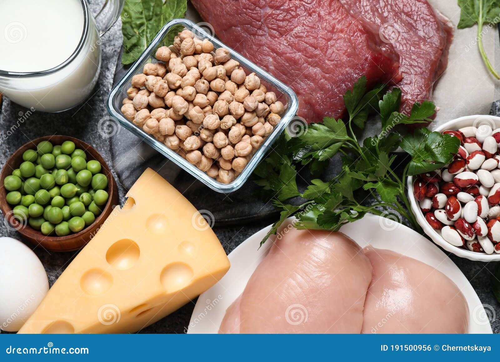 Products Rich in Protein on Table Stock Photo - Image of cheese ...