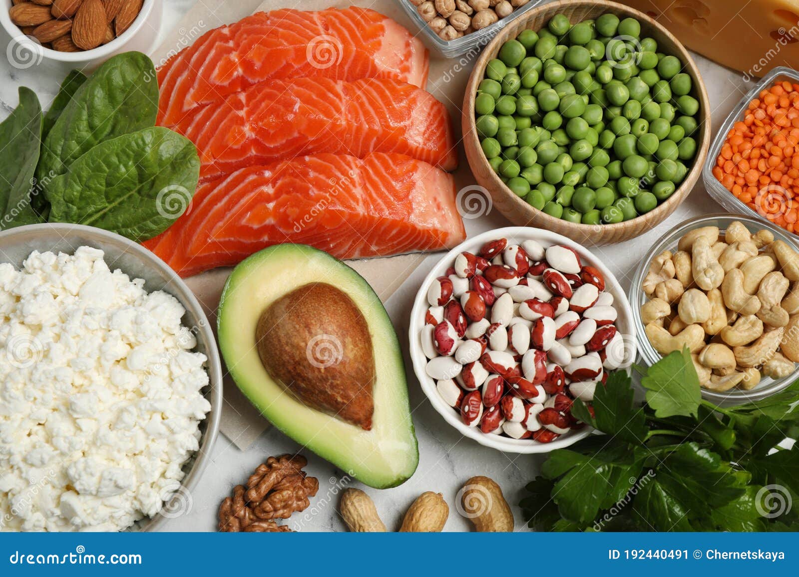 Products Rich in Protein on Table Stock Image - Image of gourmet ...