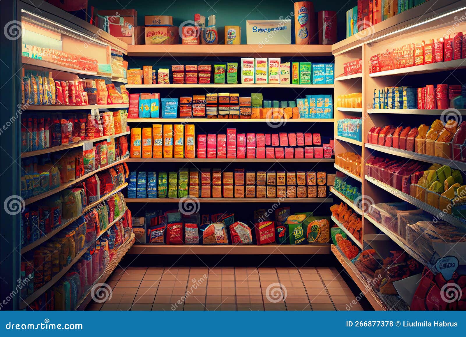 Products in the Store 3d. Generative AI Stock Illustration ...
