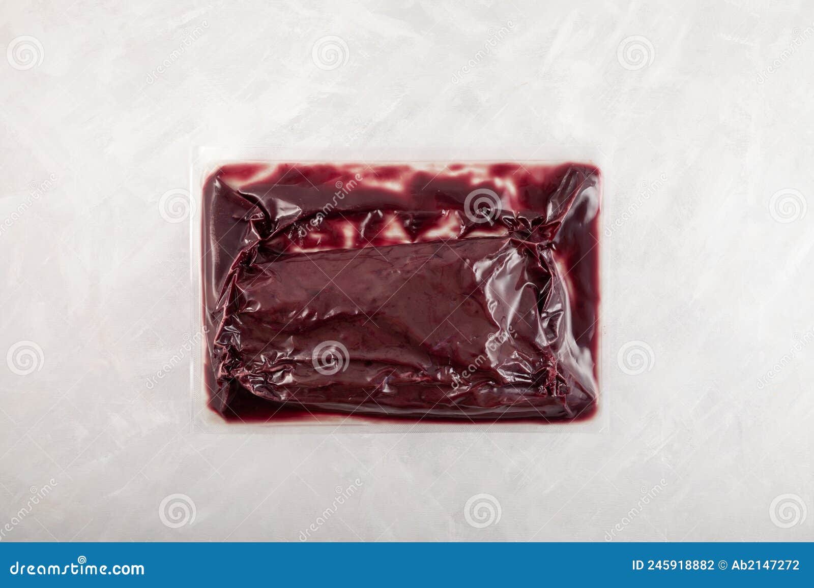 By-products in Vacuum Pouch. Raw Beef Liver Stock Photo - Image of ...