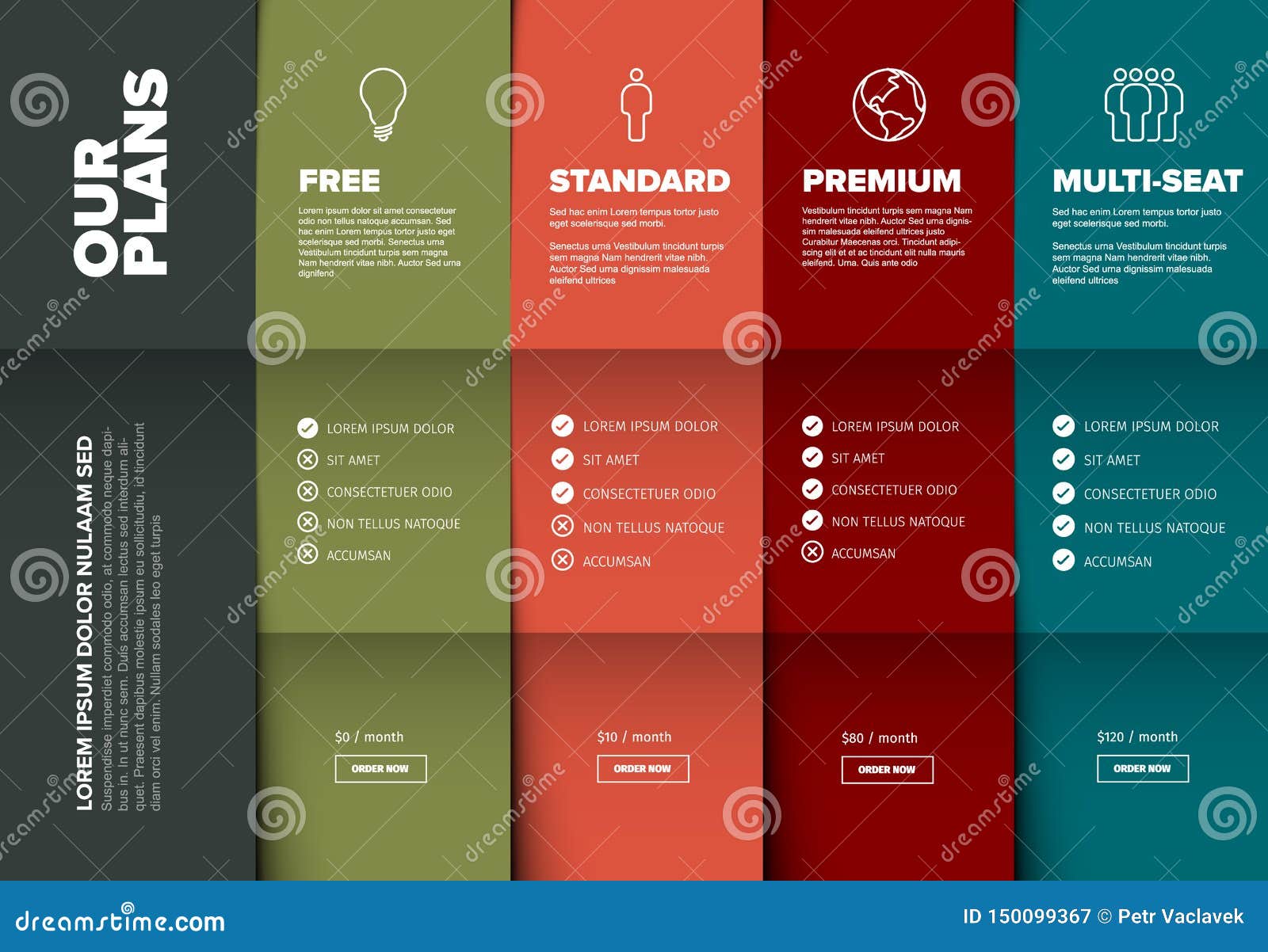 Products Versions Feature And Price List Table Vector Illustration ... Products Versions Feature And Price List Table Vector Illustration ...