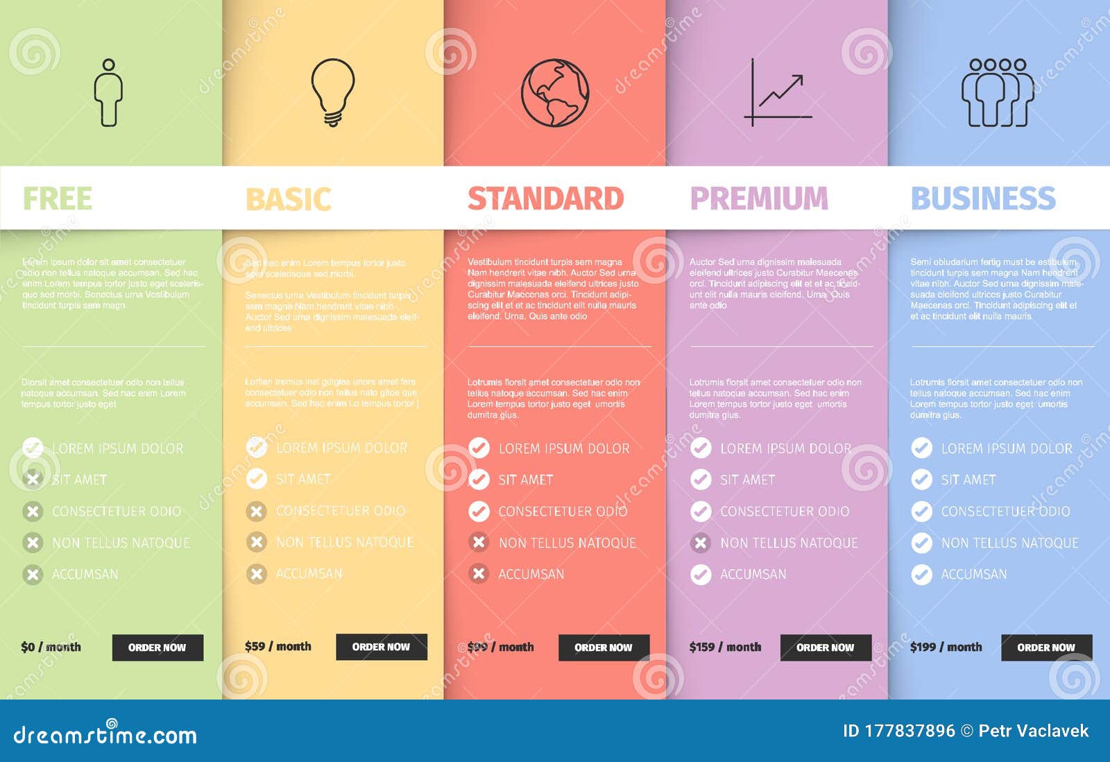 Products Versions Feature And Price List Table Vector Illustration ... Products Versions Feature And Price List Table Vector Illustration ...