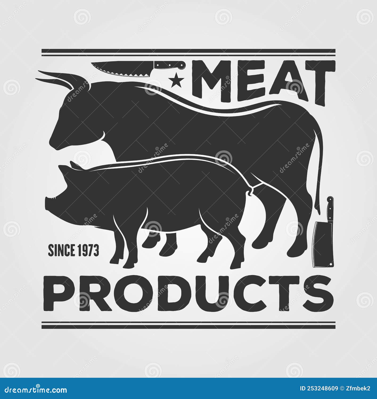 Produit De Viande Logo Logo Marque Illustration de Vecteur ...