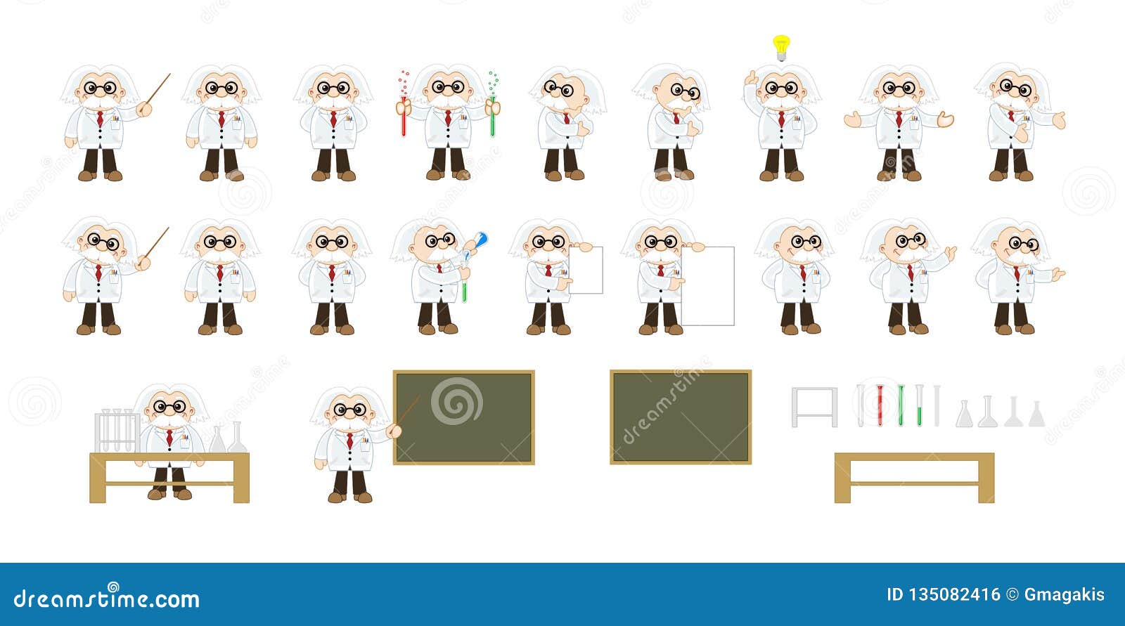 Cartoon professor stock illustration. Illustration of lecture - 135082416