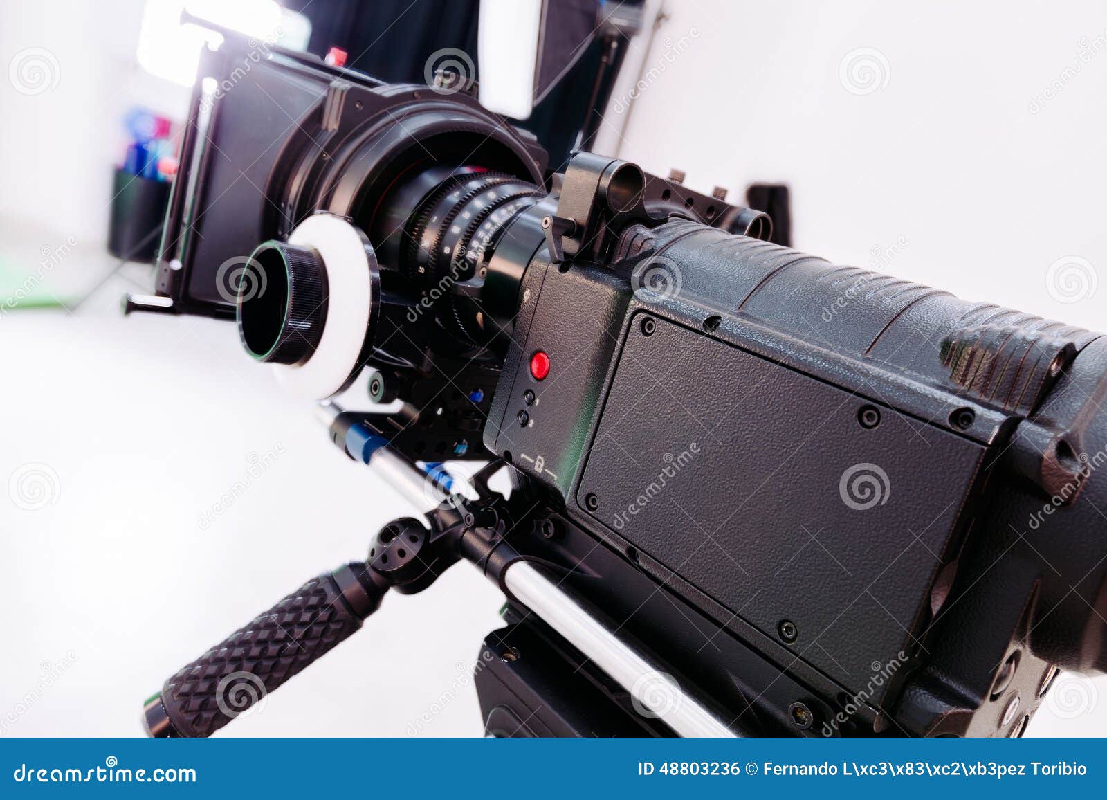 Profesional cinema camera stock photo. Image of studio - 48803236
