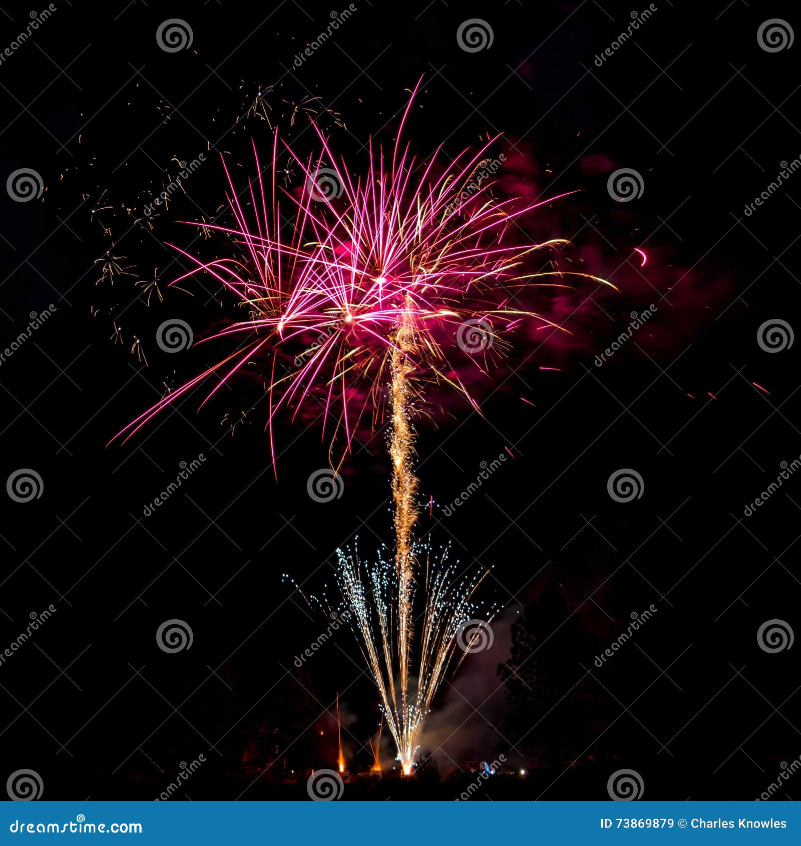 Profesional Fireworks with View of Blast Station Stock Image - Image of ...